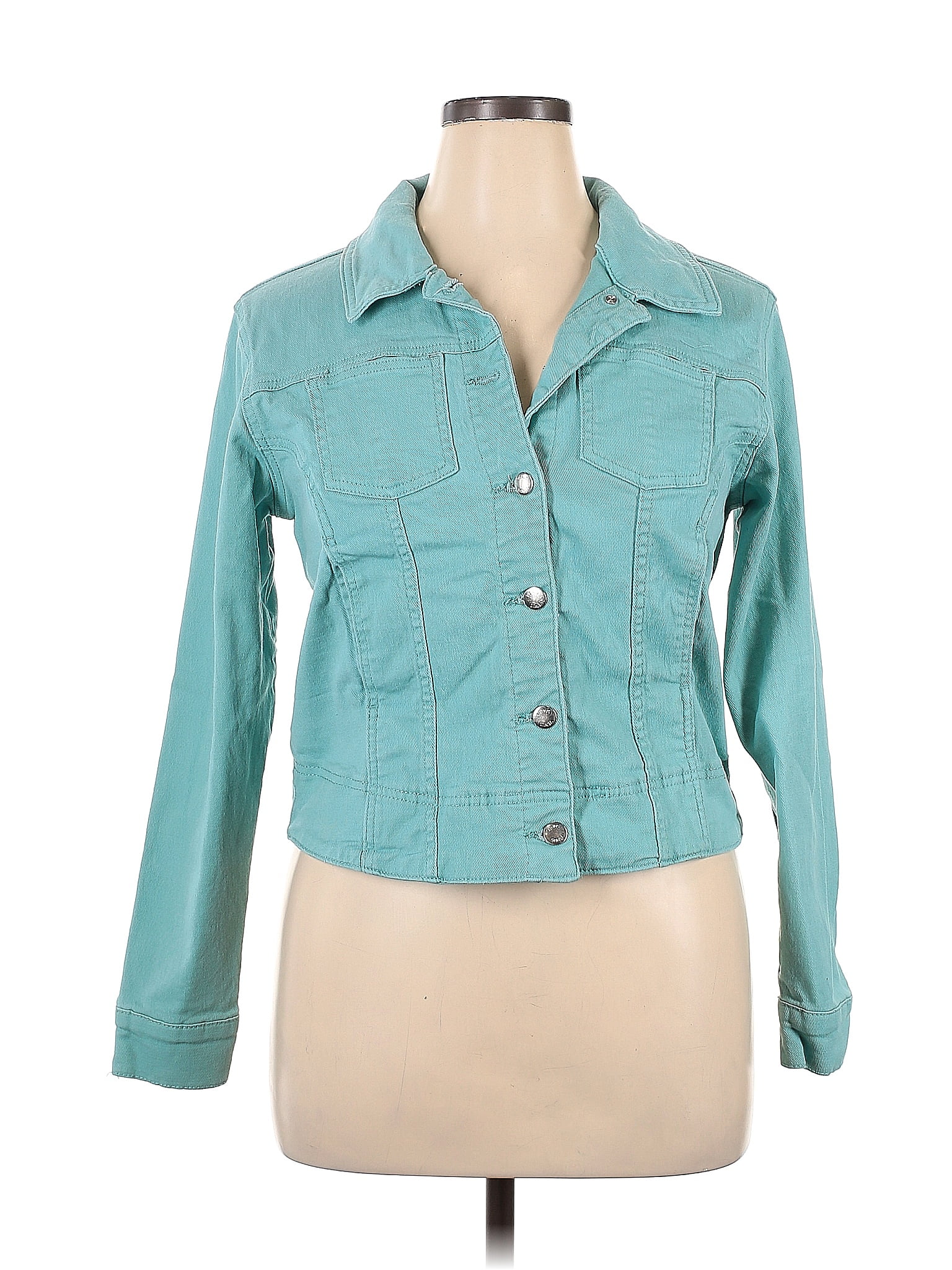 Venus Teal Denim Jacket Size L - 54% off | ThredUp