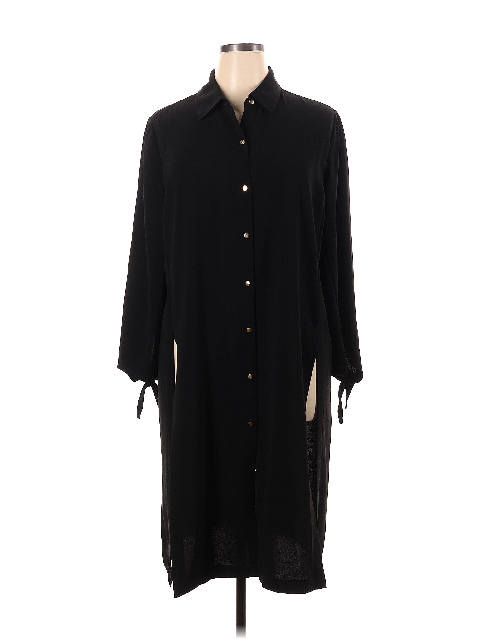 Black Label by Chico's 100% Polyester Black Casual Dress Size XL (3 ...