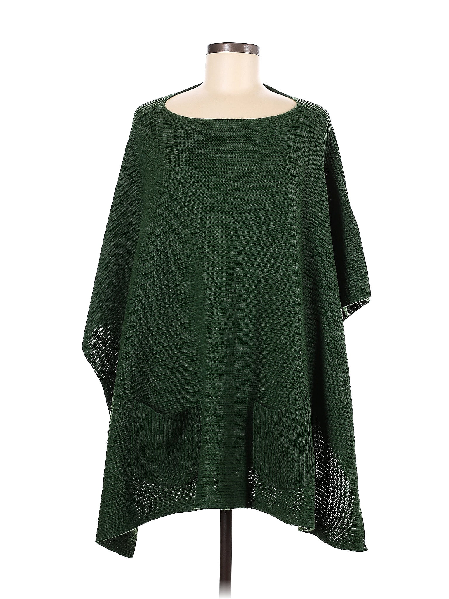 J.Jill Solid Green Poncho One Size - 70% off | ThredUp