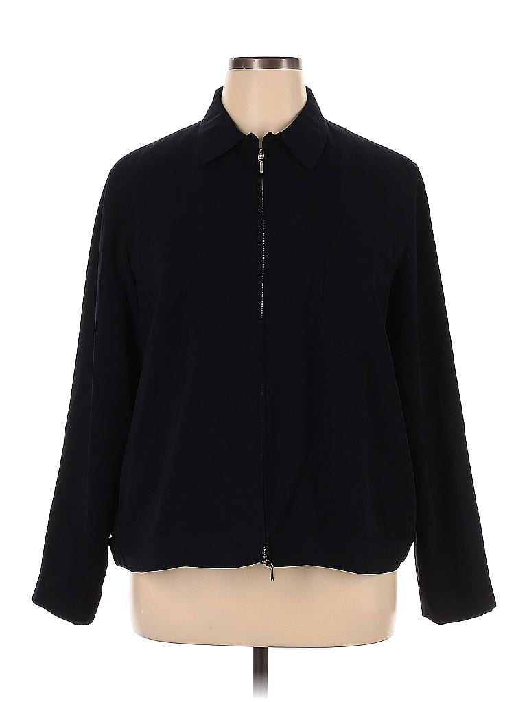 Maggie Mcnaughton 100 Polyester Solid Black Jacket Size 16 71 Off