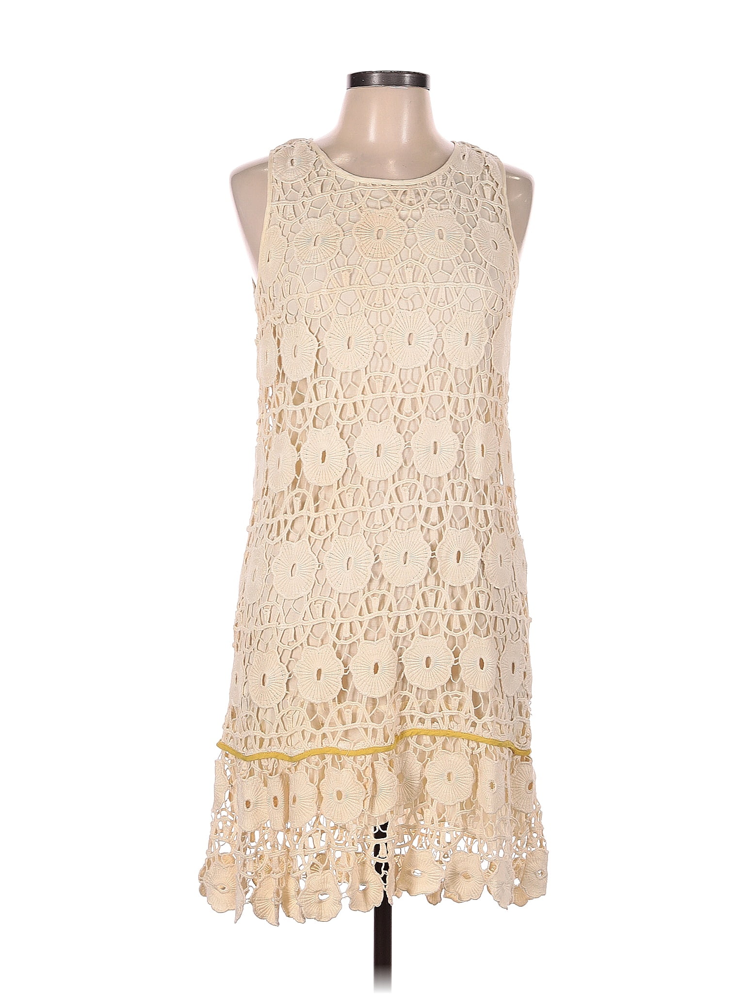 Hem & Thread 100% Cotton Ivory Casual Dress Size M - 71% off | ThredUp