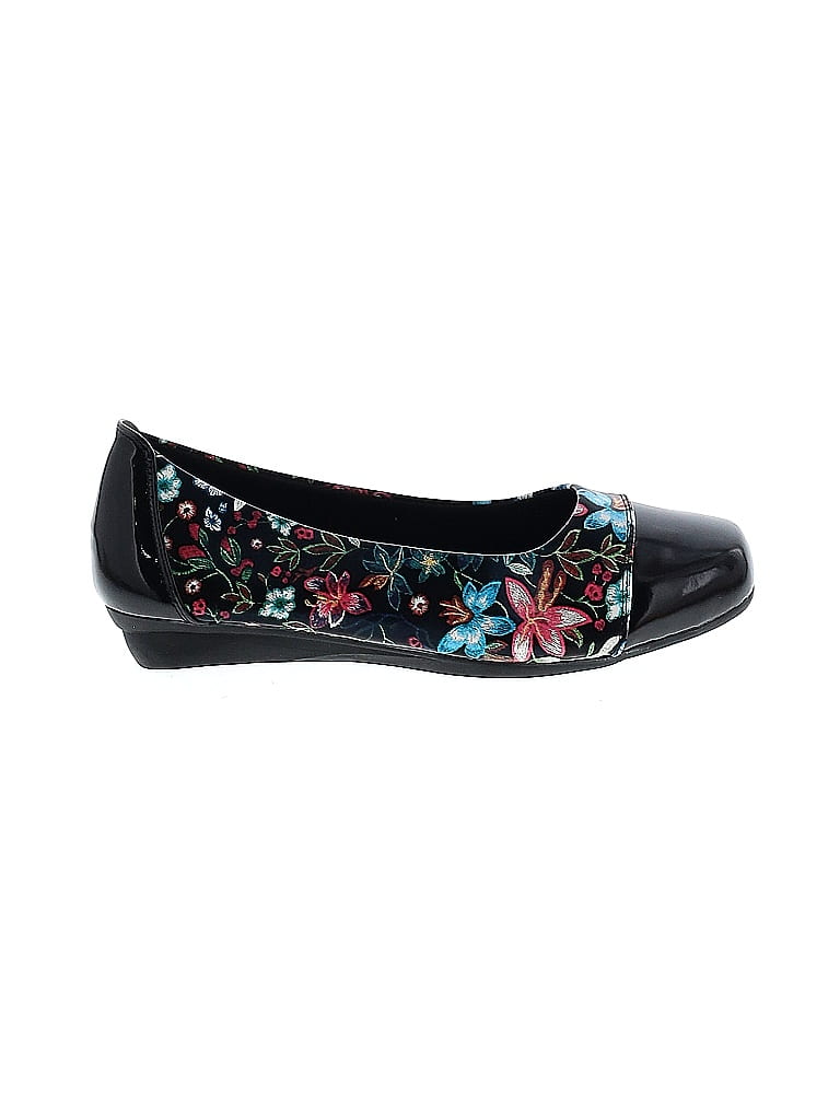 Angel Steps Floral Motif Floral Black Flats Size 9 1/2 - 44% off | ThredUp