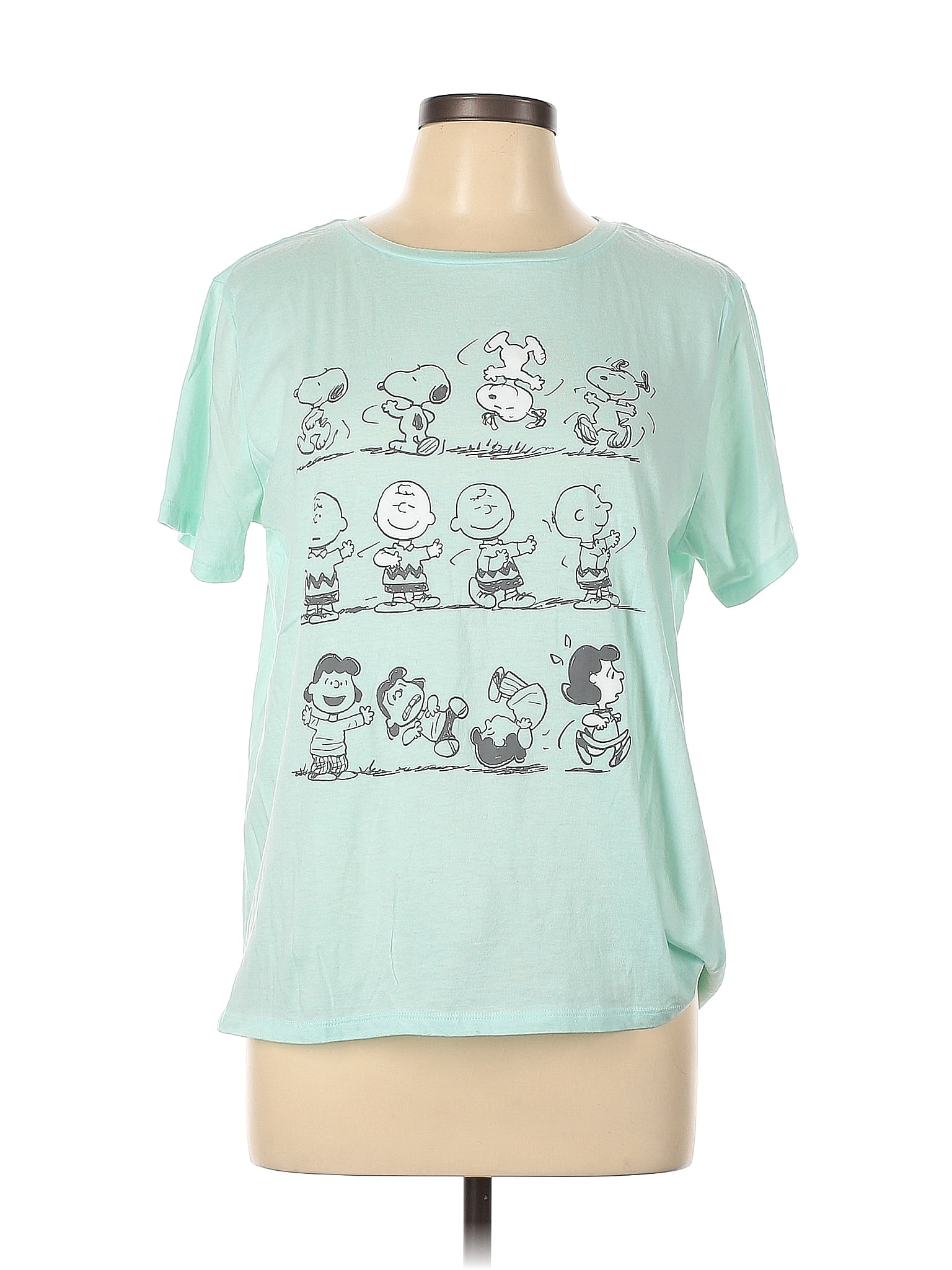 Peanuts Teal Short Sleeve T-Shirt Size L - 23% off | ThredUp