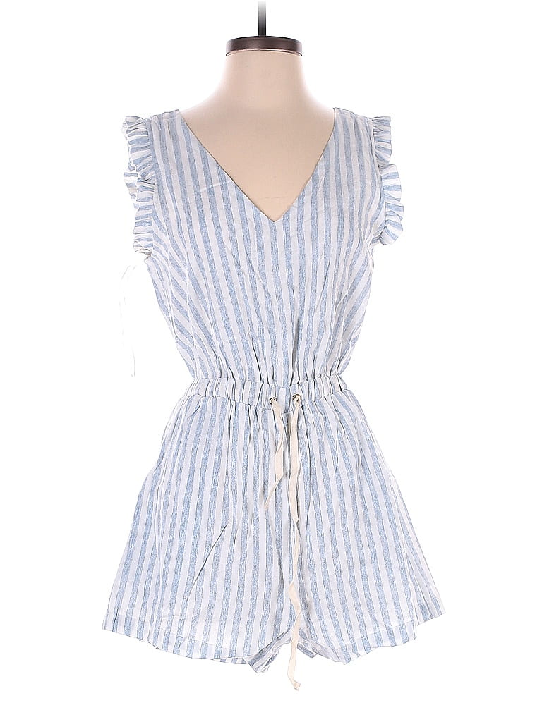 Allie Rose Stripes Blue Romper Size S - 50% off | ThredUp