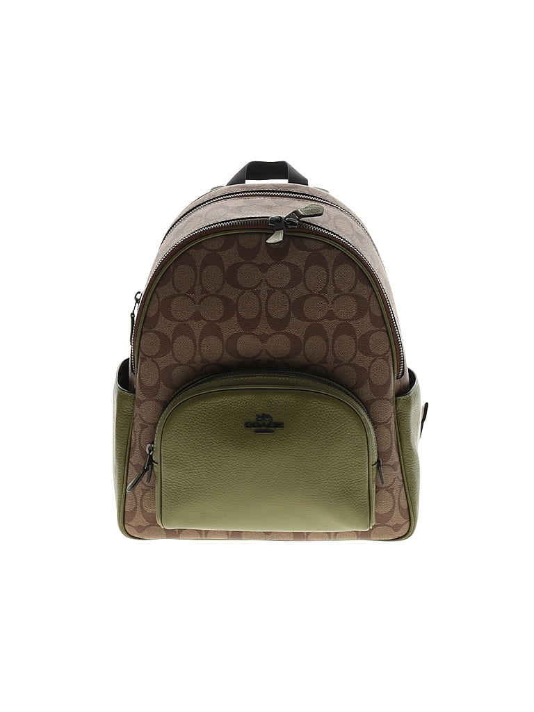 Coach Brown Green Leather Backpack One Size - 73% off | ThredUp