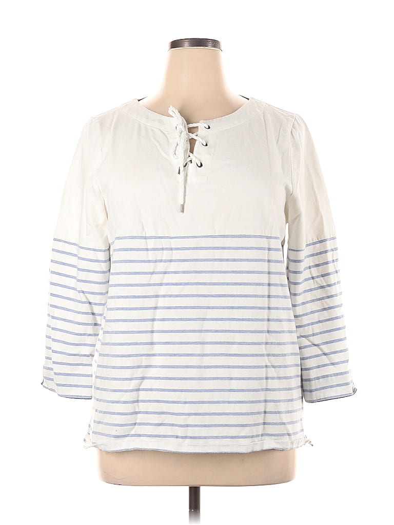Talbots Outlet 100% Cotton White 3/4 Sleeve Top Size XL - 57% off | ThredUp