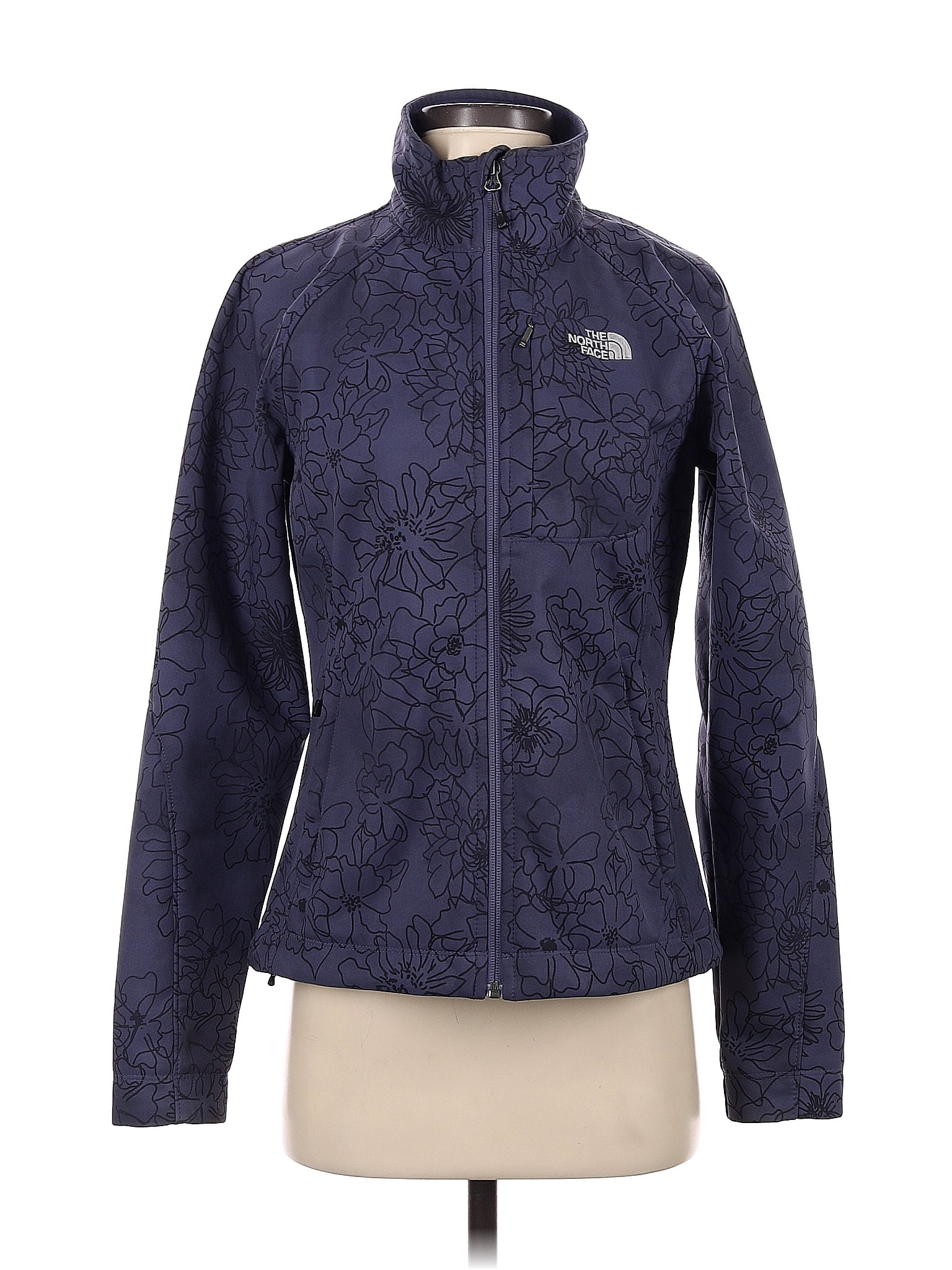 The North Face 100% Polyester Jacquard Damask Purple Track Jacket Size ...