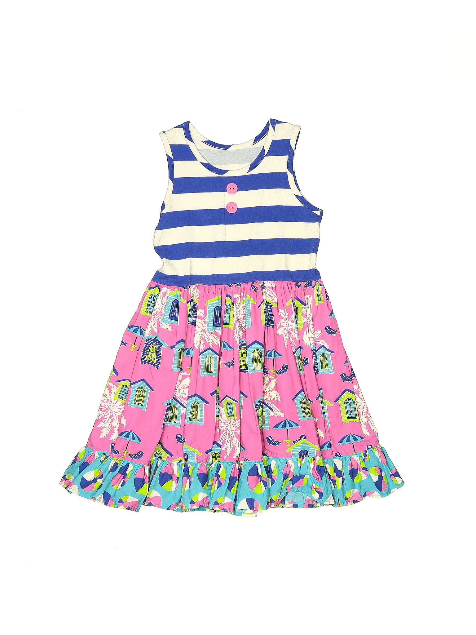 Eleanor Rose Print Blue Dress Size 5 - 6 - 61% off | ThredUp