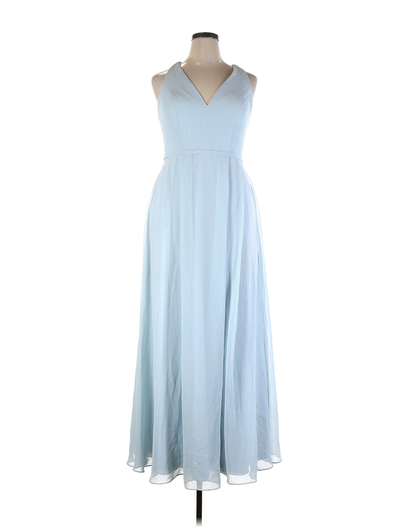 Azazie 100 Polyester Blue Casual Dress Size 14 75 Off Thredup