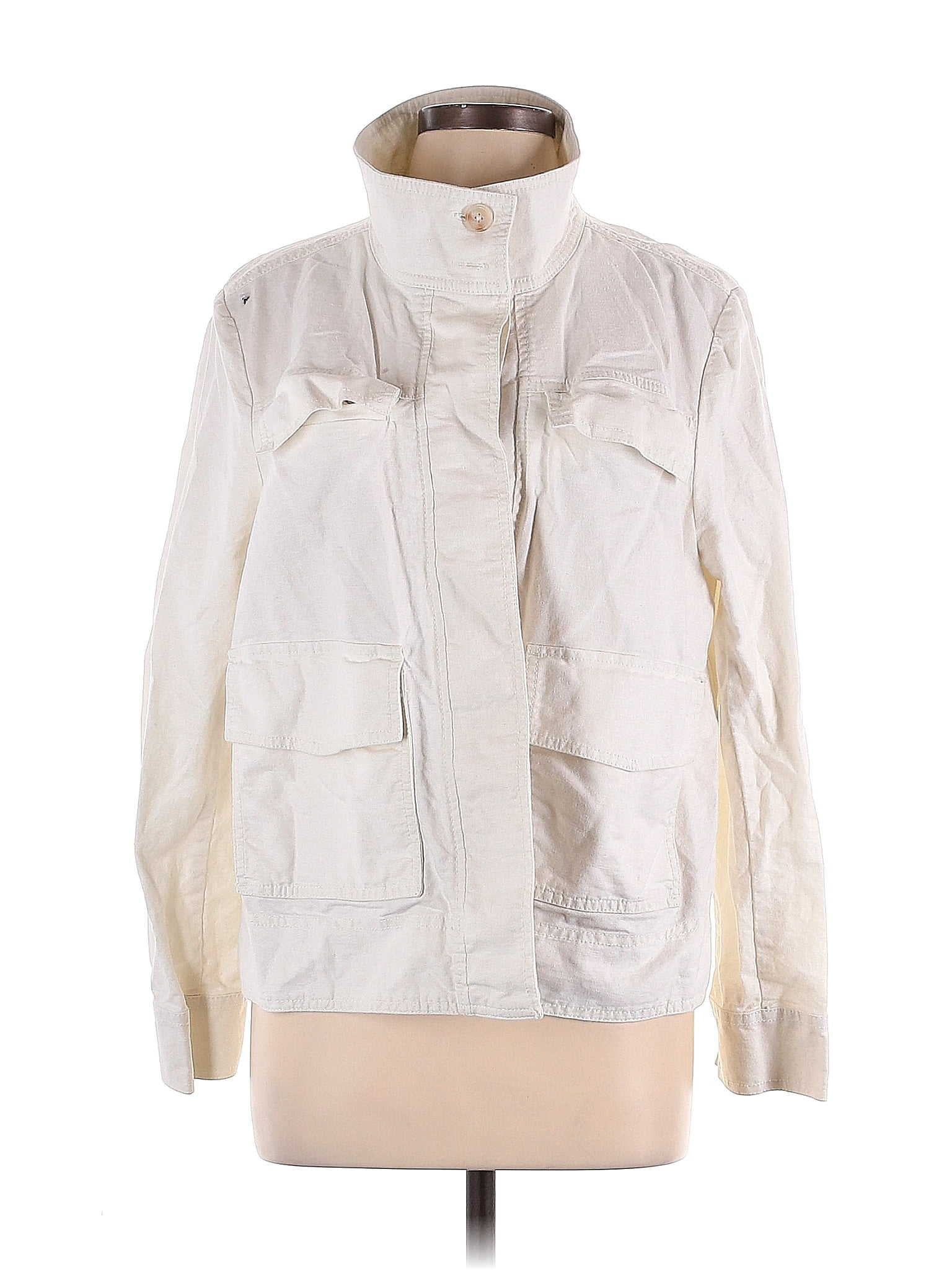 Ann Taylor LOFT White Denim Jacket Size L - 68% off | ThredUp