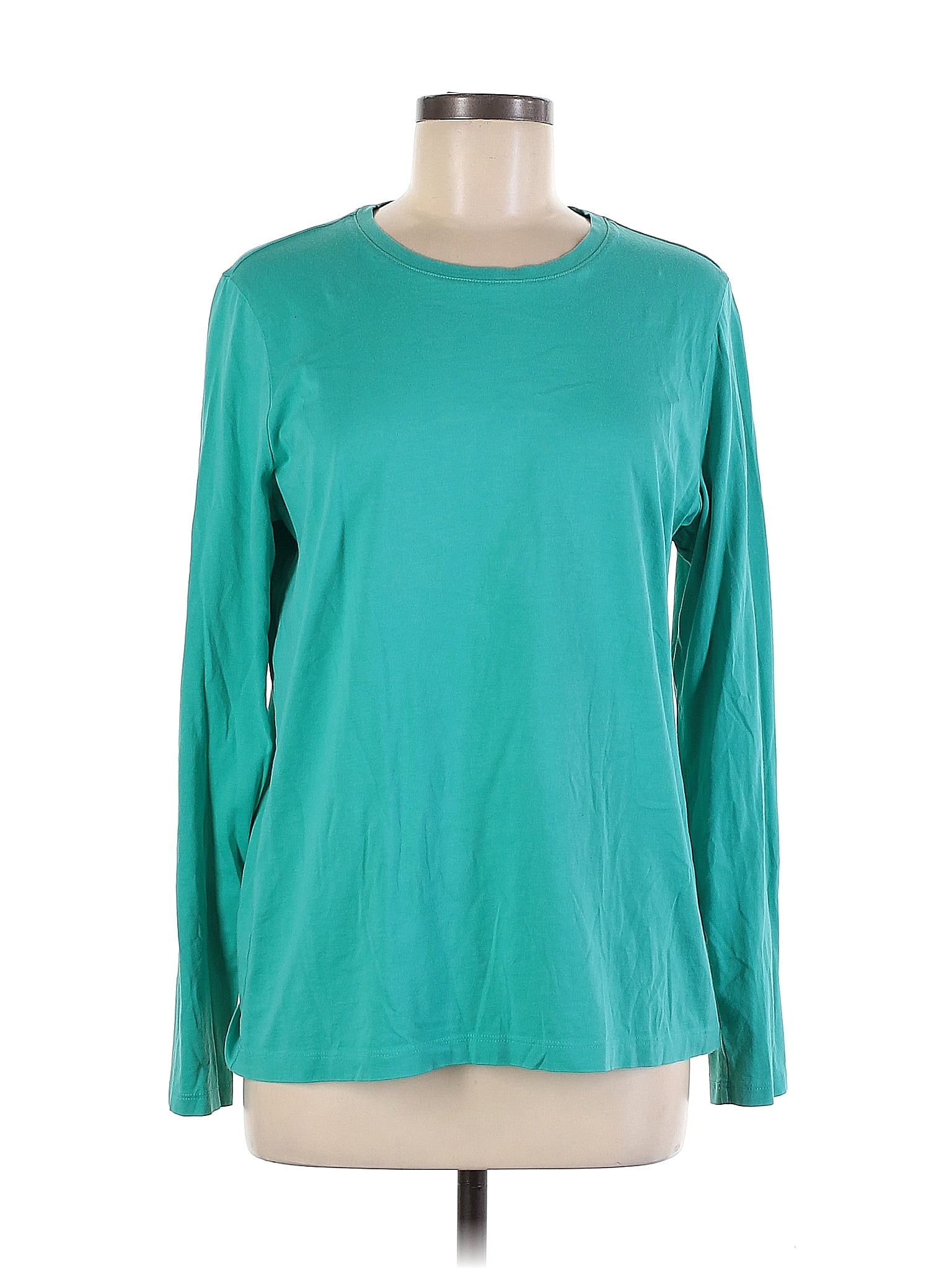 Lands End 100 Cotton Teal Long Sleeve T Shirt Size M 67 Off Thredup