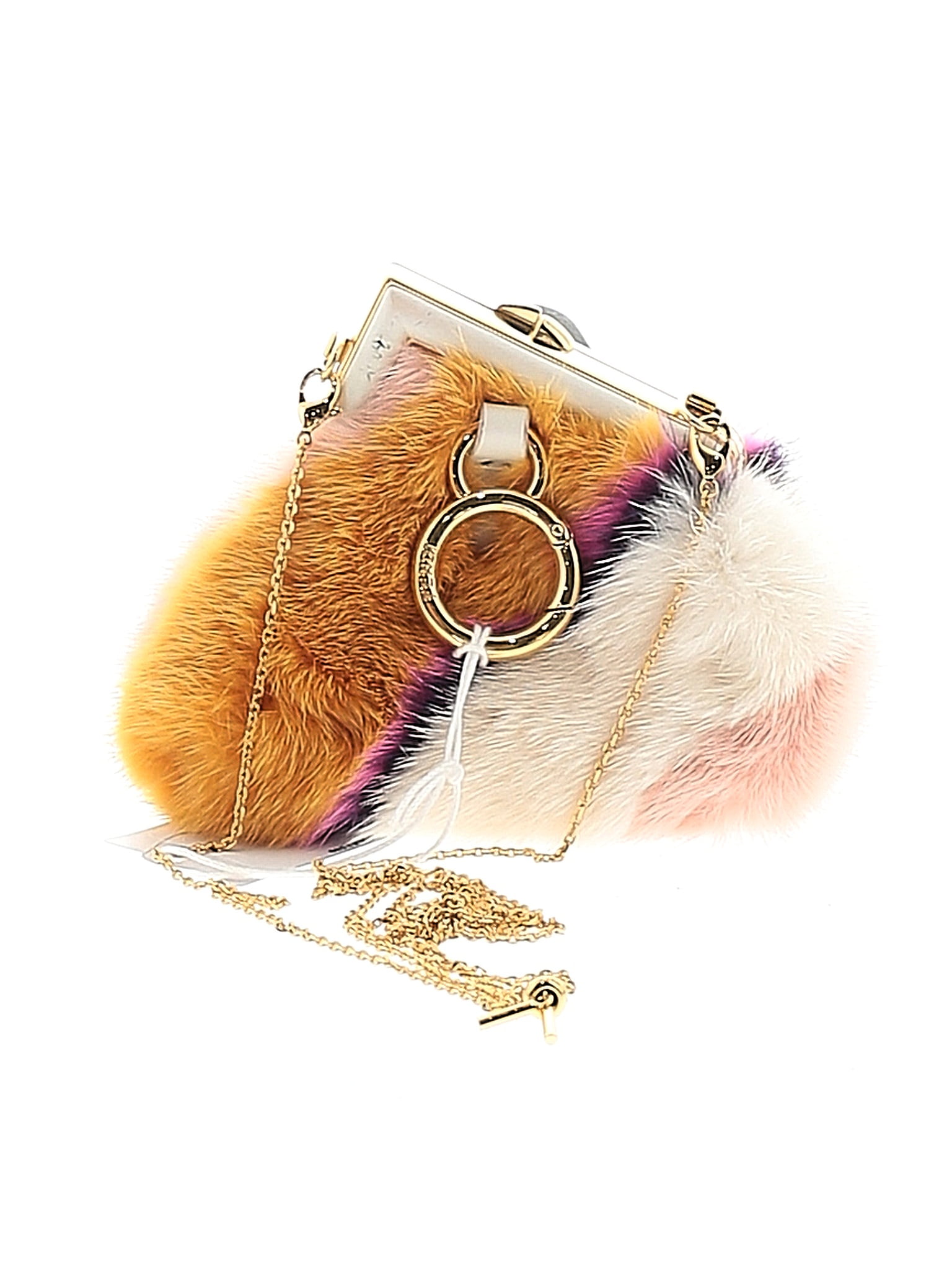 Fendi 100% Canvas Ombre Gold Multicolor Mink Nano First Charm One Size ...