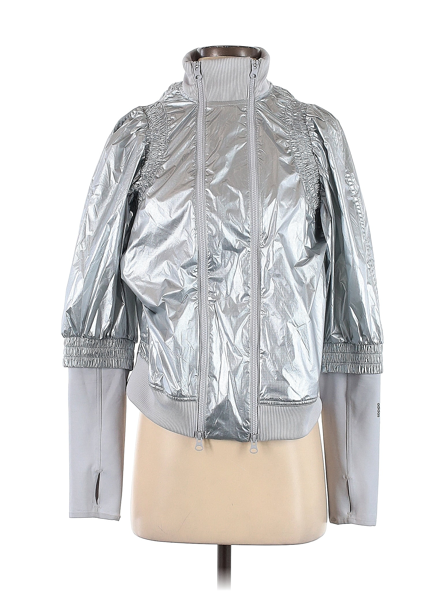 Adidas Stella McCartney 100% Polyamide Silver Track Jacket Size S - 72% ...