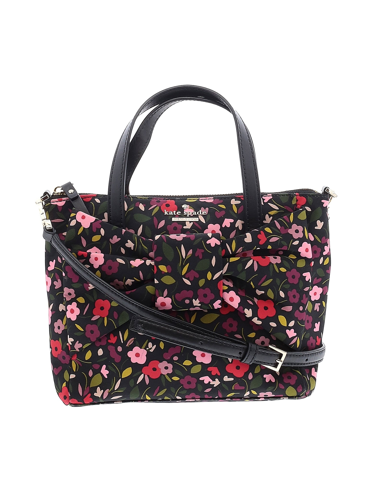 Kate Spade New York Floral Motif Floral Paint Splatter Print Black ...