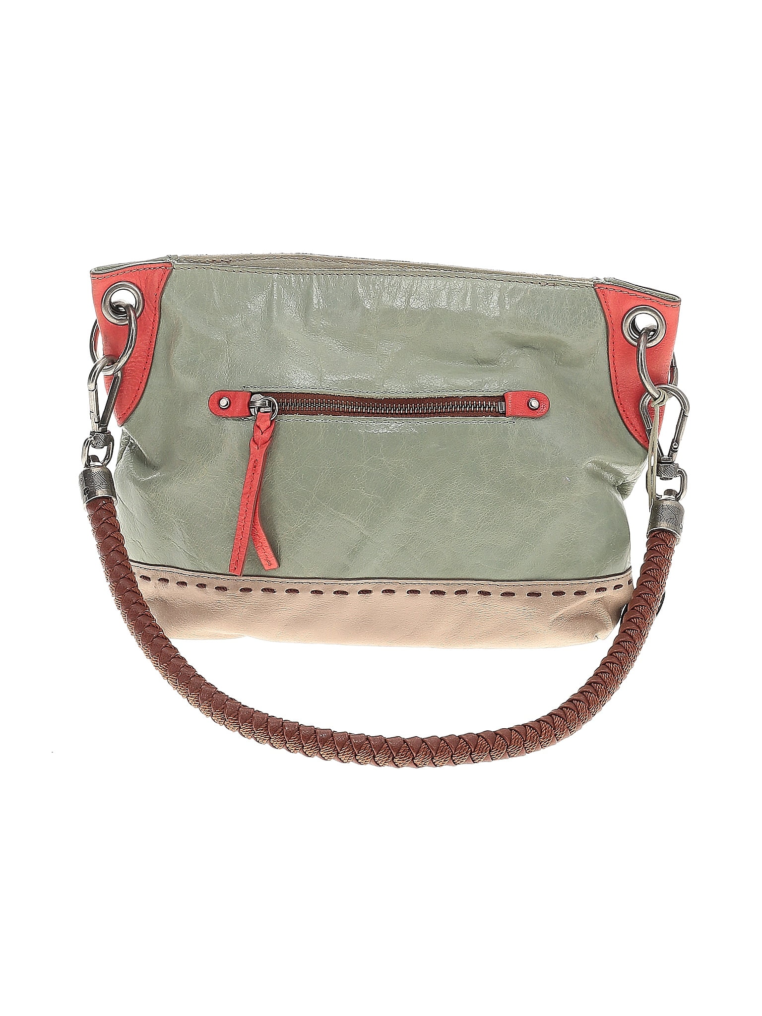 The Sak 100% Leather Color Block Green Leather Shoulder Bag One Size ...