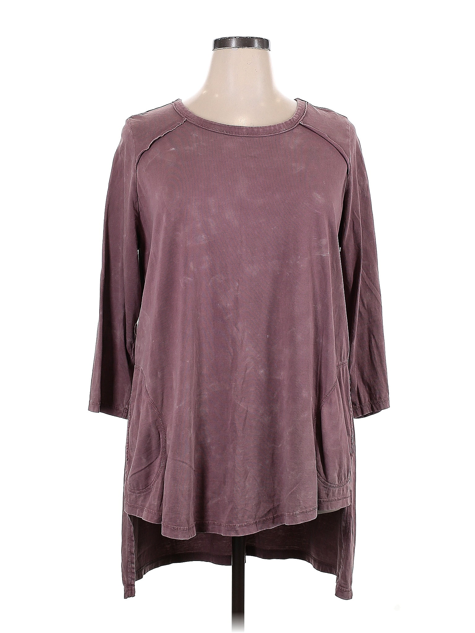 Logo By Lori Goldstein 100 Cotton Burgundy 3 4 Sleeve T Shirt Size 1x