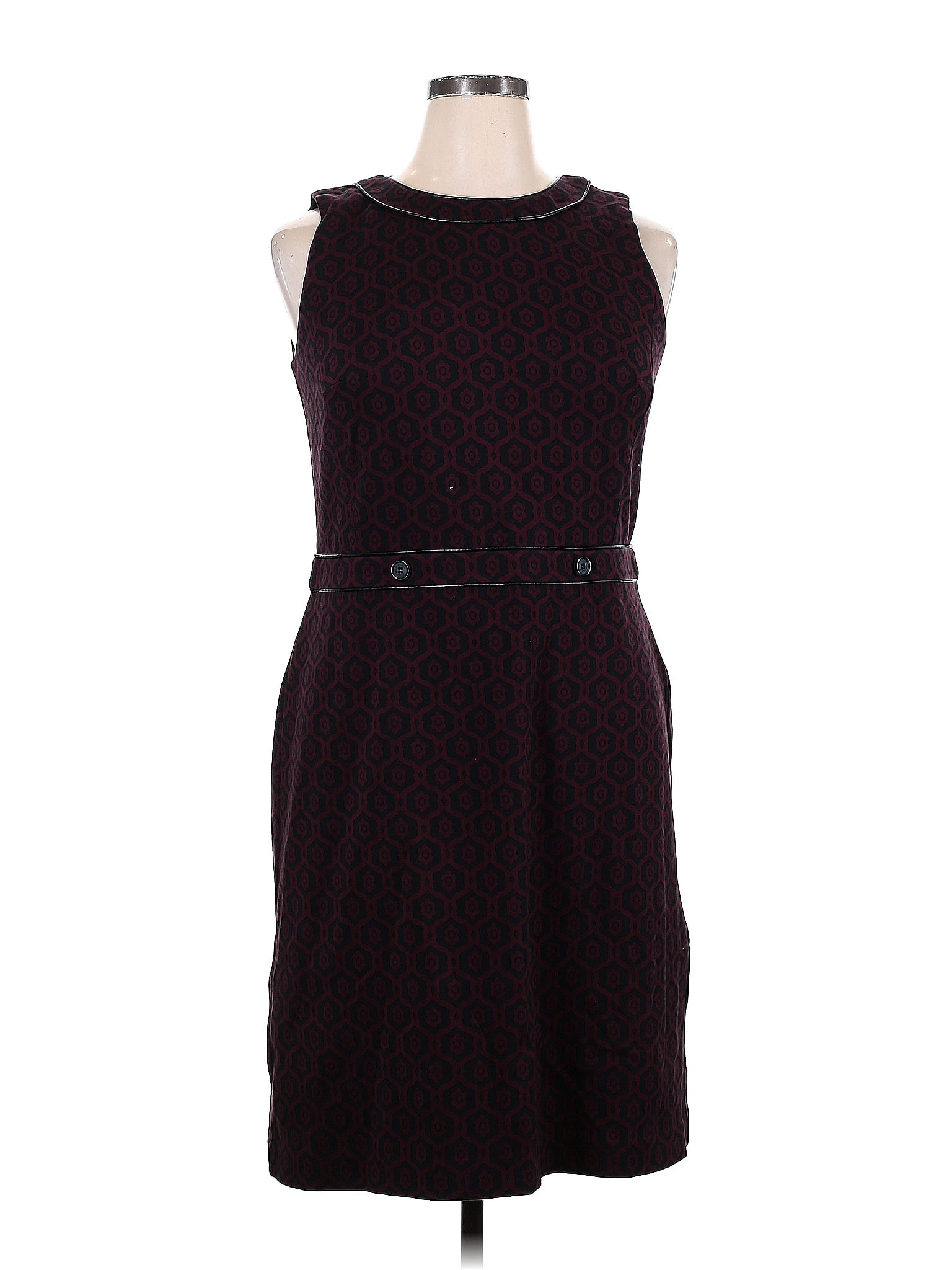 Talbots Jacquard Tweed Chevron-herringbone Burgundy Cocktail Dress Size ...