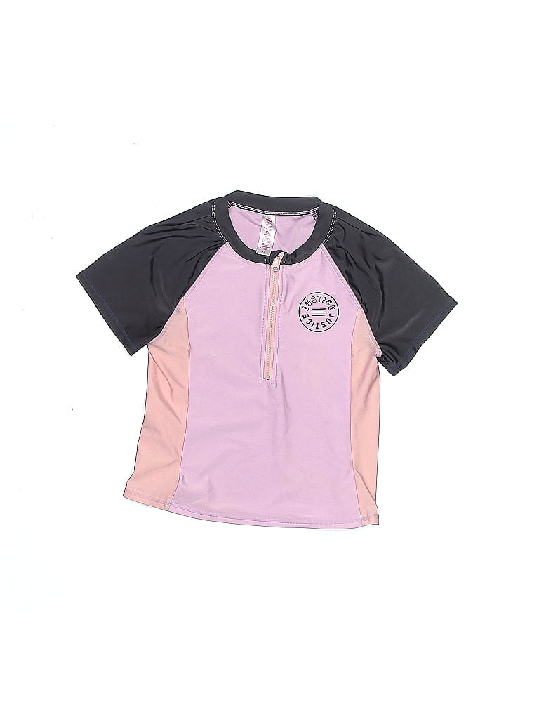 Justice 100% Recycled Polyester Purple Rash Guard Size 16 - 18 - 76% ...