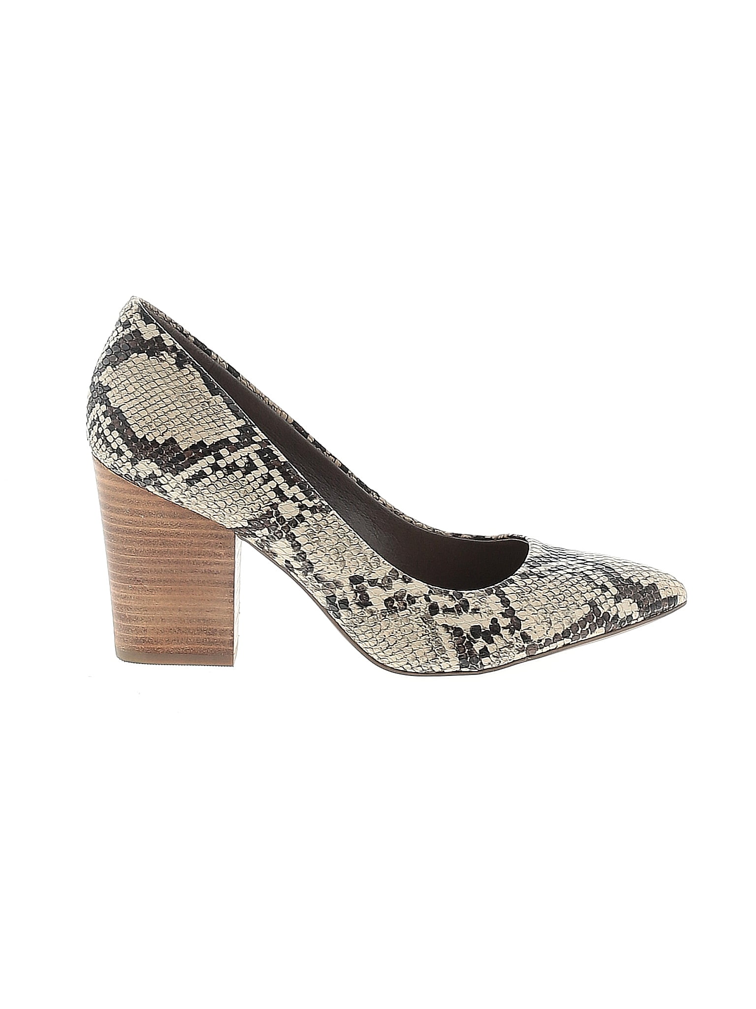 Crown Vintage Jacquard Marled Snake Print Animal Print Ivory Heels Size ...