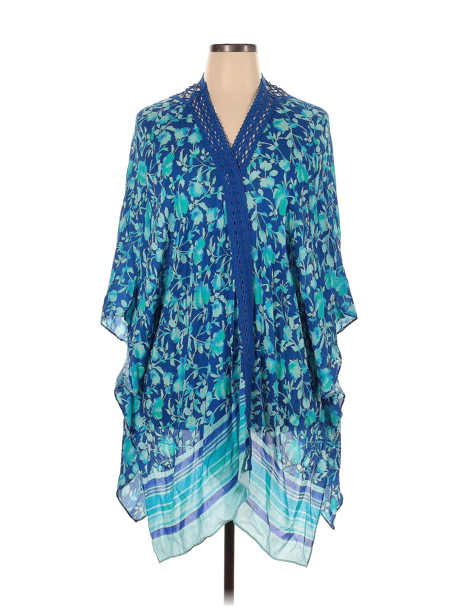 Colleen Lopez 100% Rayon Blue Kimono Size XL - 72% off | ThredUp