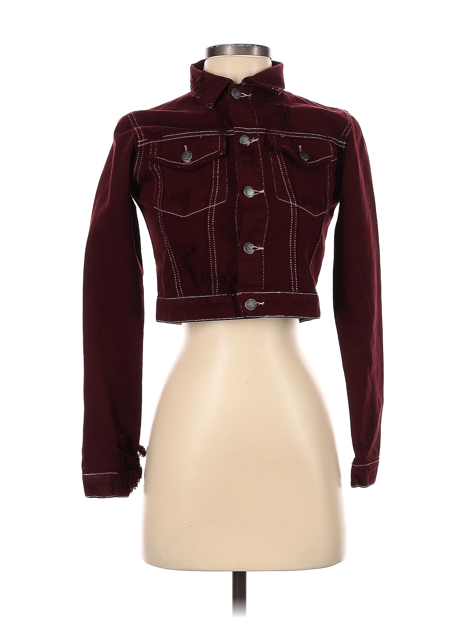 Carmar Burgundy Denim Jacket Size M - 77% off | ThredUp