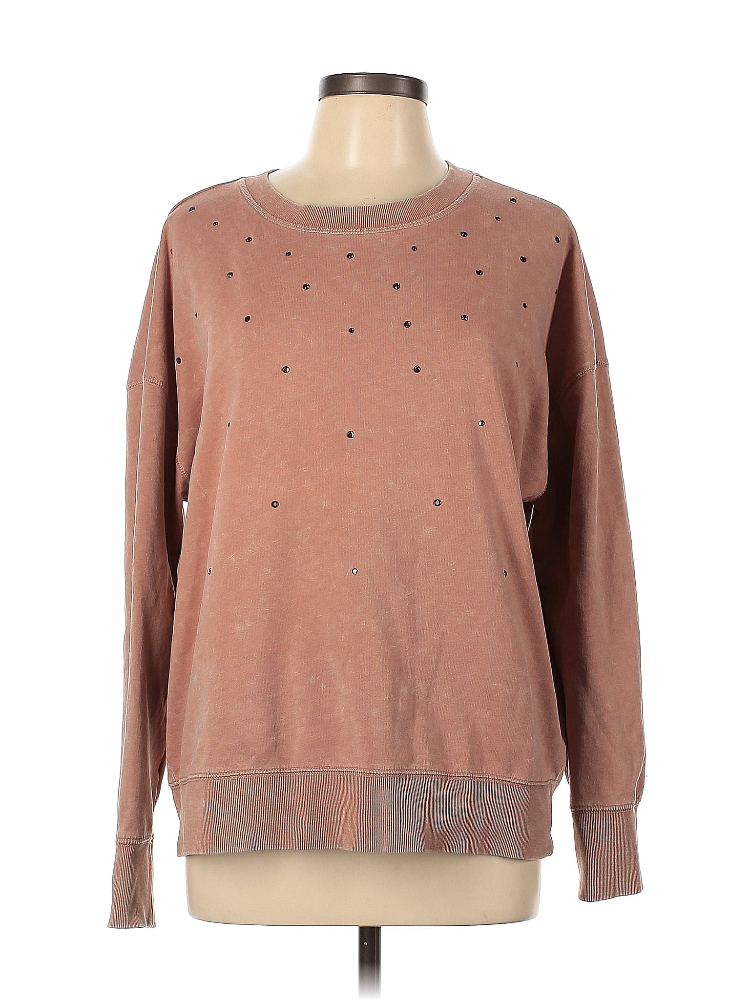 Maurices Acid Wash Print Stars Polka Dots Brown Sweatshirt Size L - 40% ...