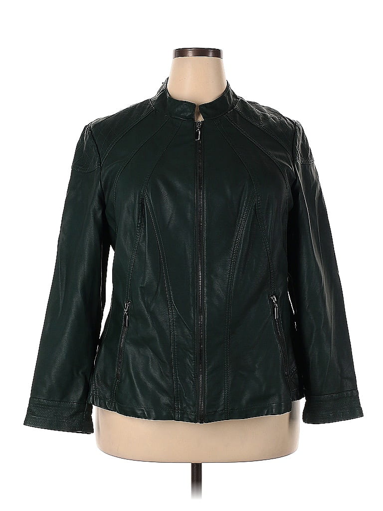 Alfani 100% Viscose Green Faux Leather Jacket Size 2X (Plus) - 69% off ... Alfani 100% Viscose Green Faux Leather Jacket Size 2X (Plus) - 69% off ...