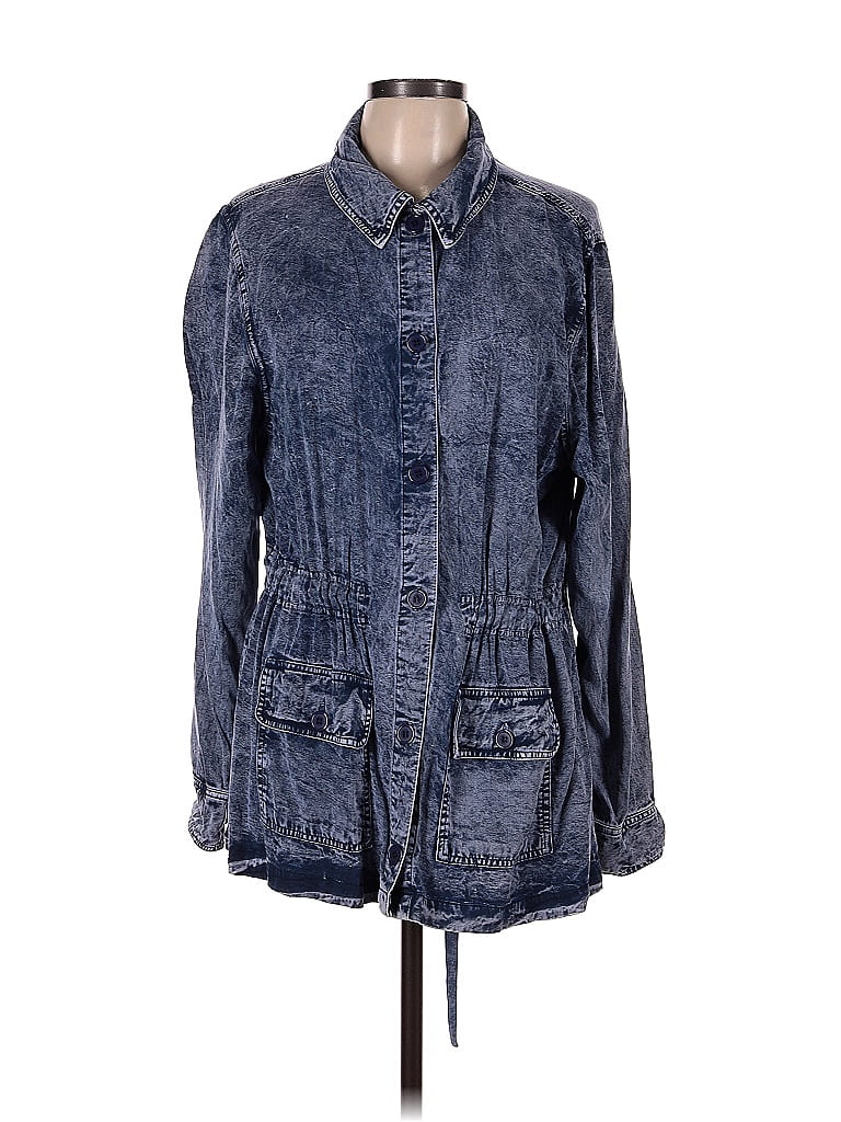 Michael Lauren Acid Wash Print Blue Denim Jacket Size M - 70% off | ThredUp