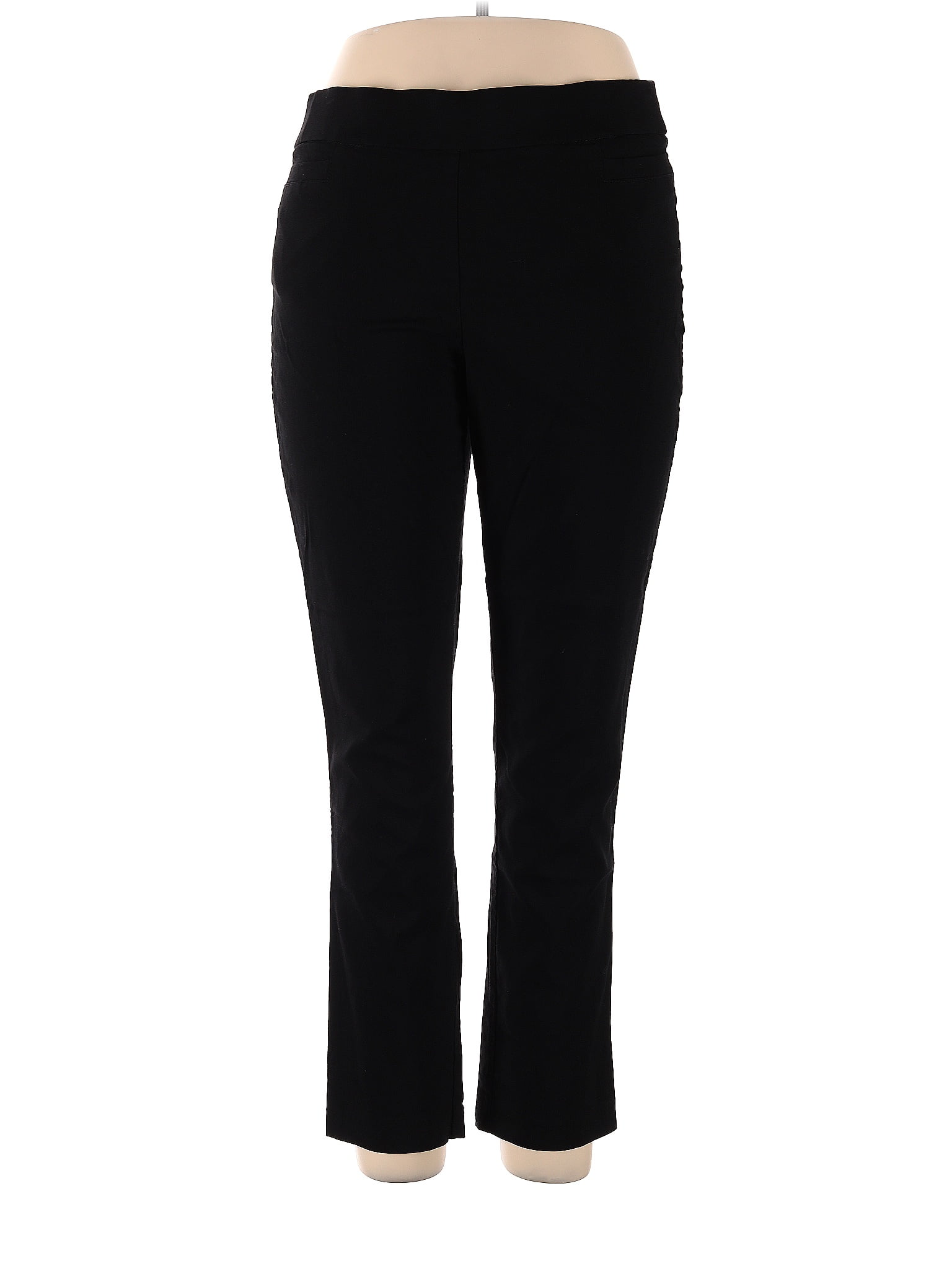 Croft And Barrow Solid Black Casual Pants Size 14 50 Off Thredup