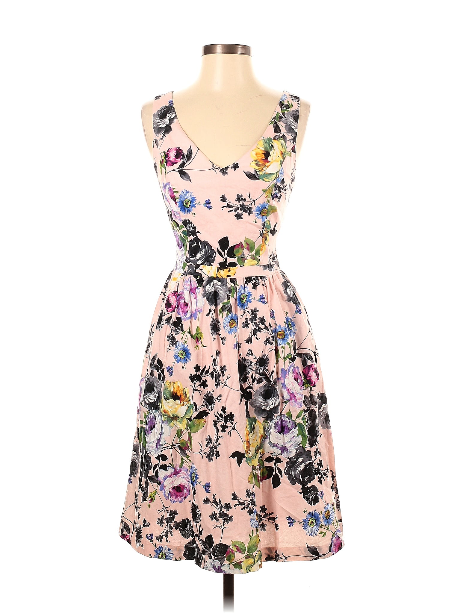 ModCloth 100% Cotton Floral Motif Floral Pink Casual Dress Size S - 50% ...