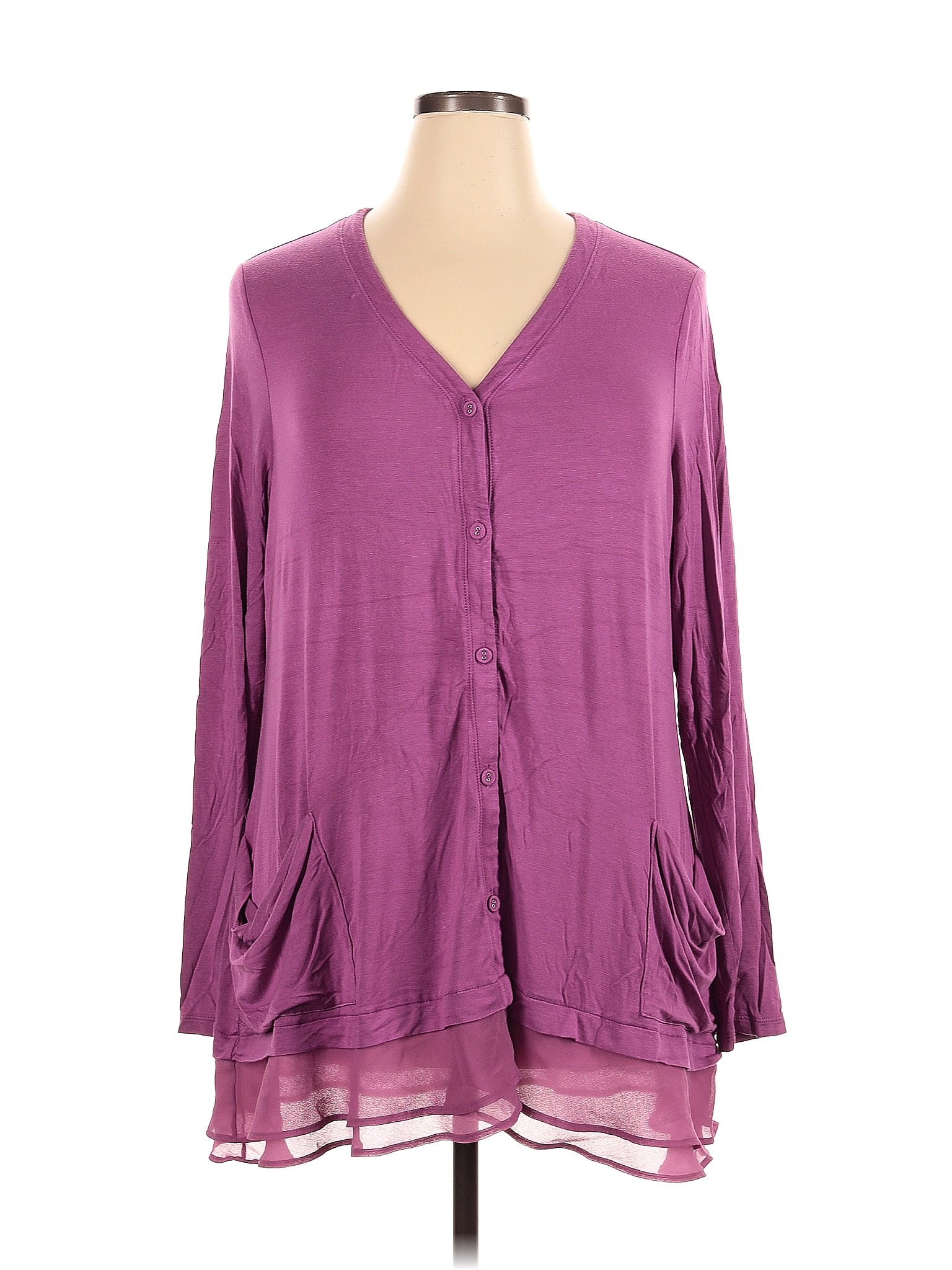 Logo By Lori Goldstein Purple Long Sleeve Top Size Xl 65 Off Thredup