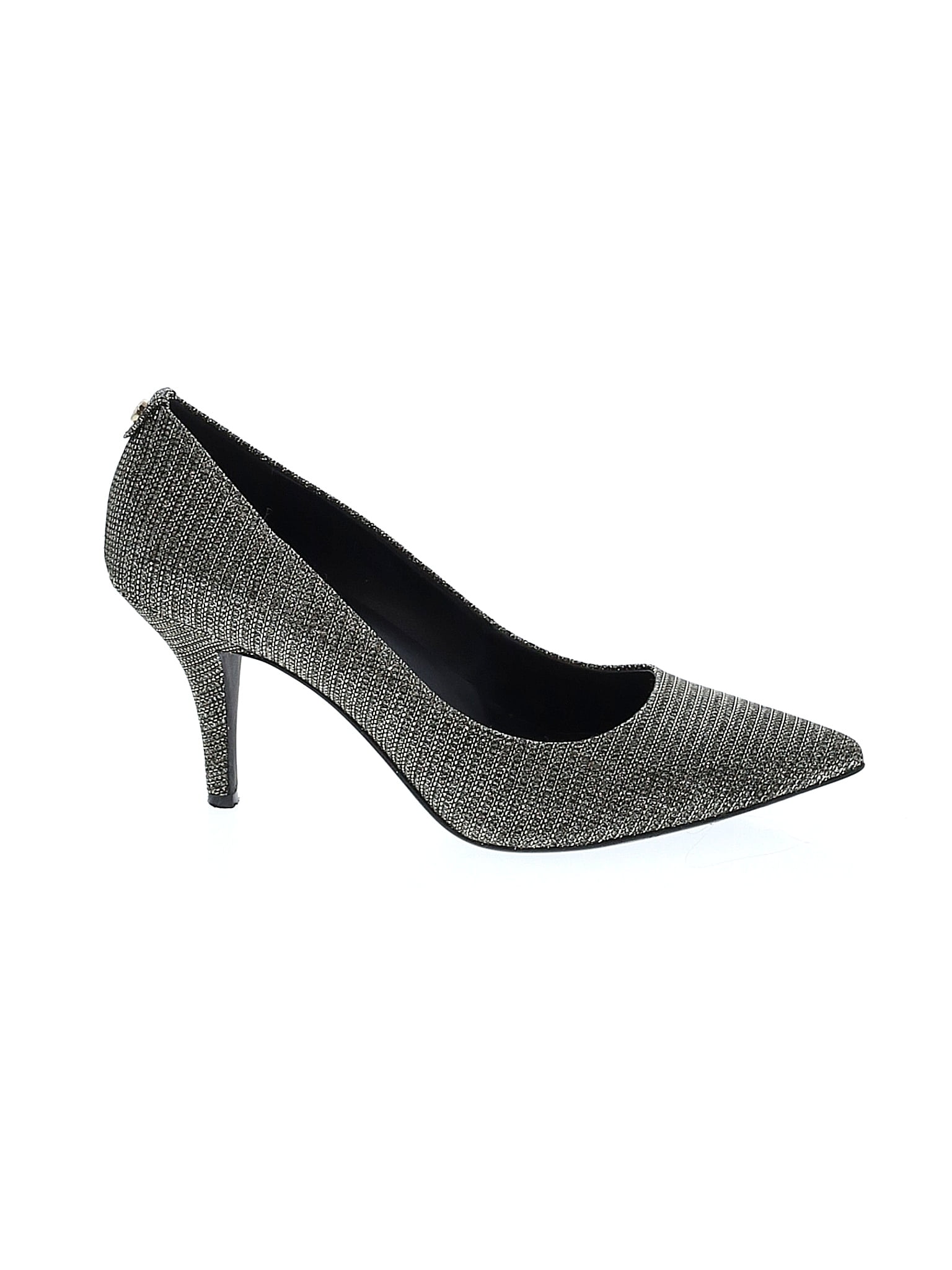 MICHAEL Michael Kors Houndstooth Jacquard Marled Tweed Gray Heels Size ...