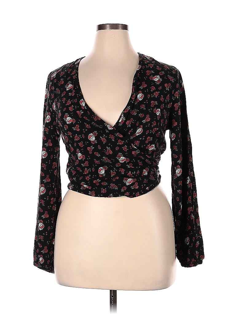 Junk Food Black Long Sleeve Blouse Size XL - 68% off | ThredUp