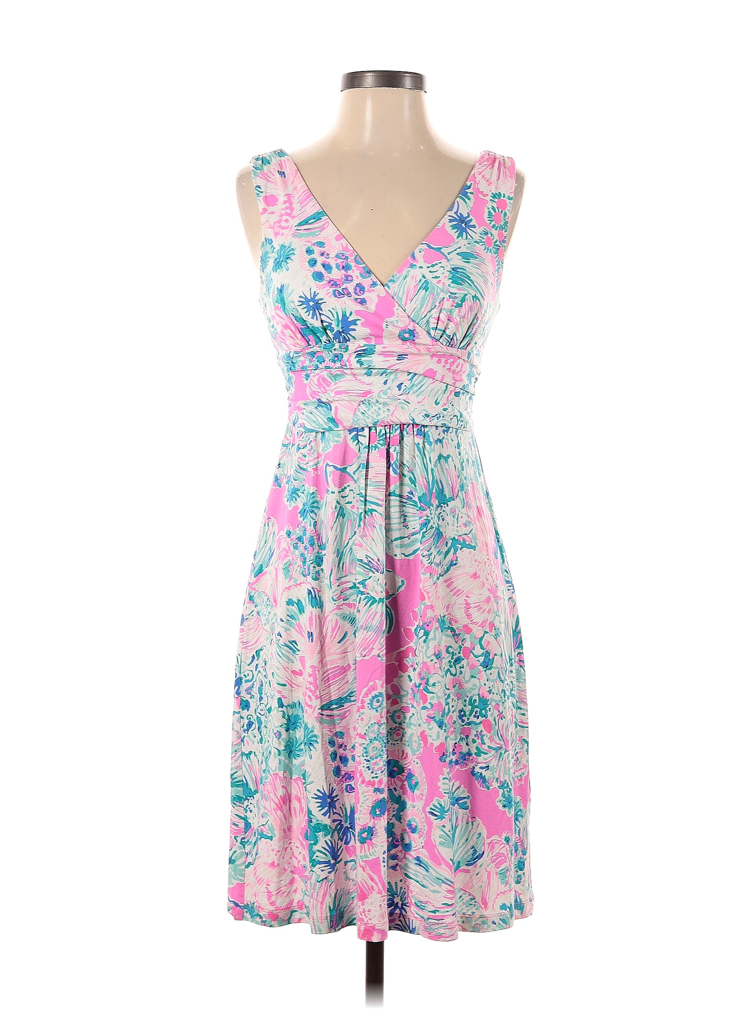 Lilly Pulitzer Floral Motif Floral Tropical Pink Casual Dress Size S