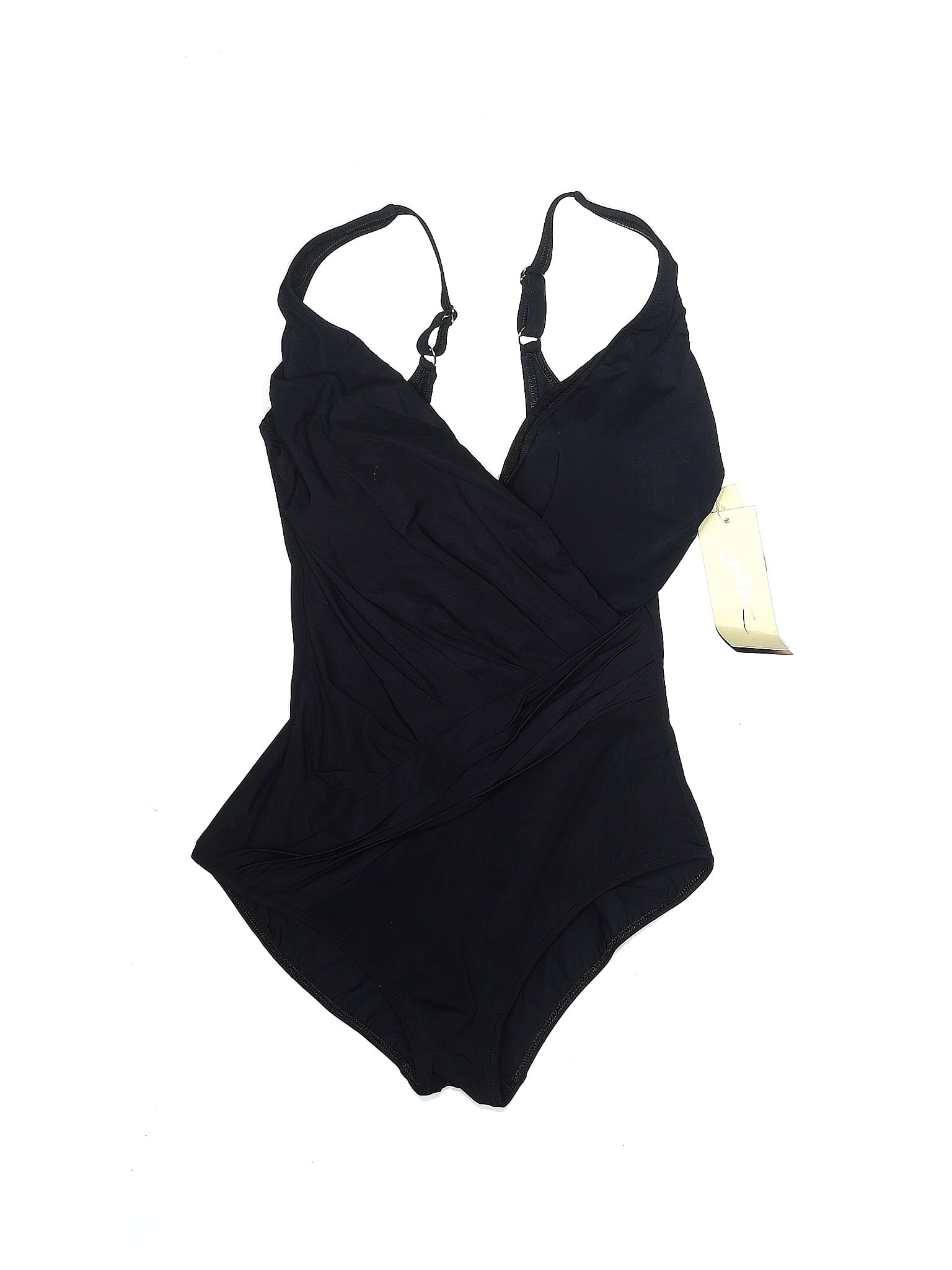Gottex Jacquard Solid Stars Black One Piece Swimsuit Size 12 66 Off