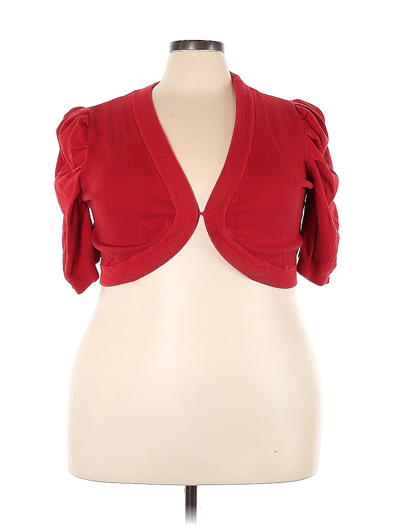 Jessica London 100% Cotton Red Shrug Size 22 - 24 (Plus) - 71% off ...