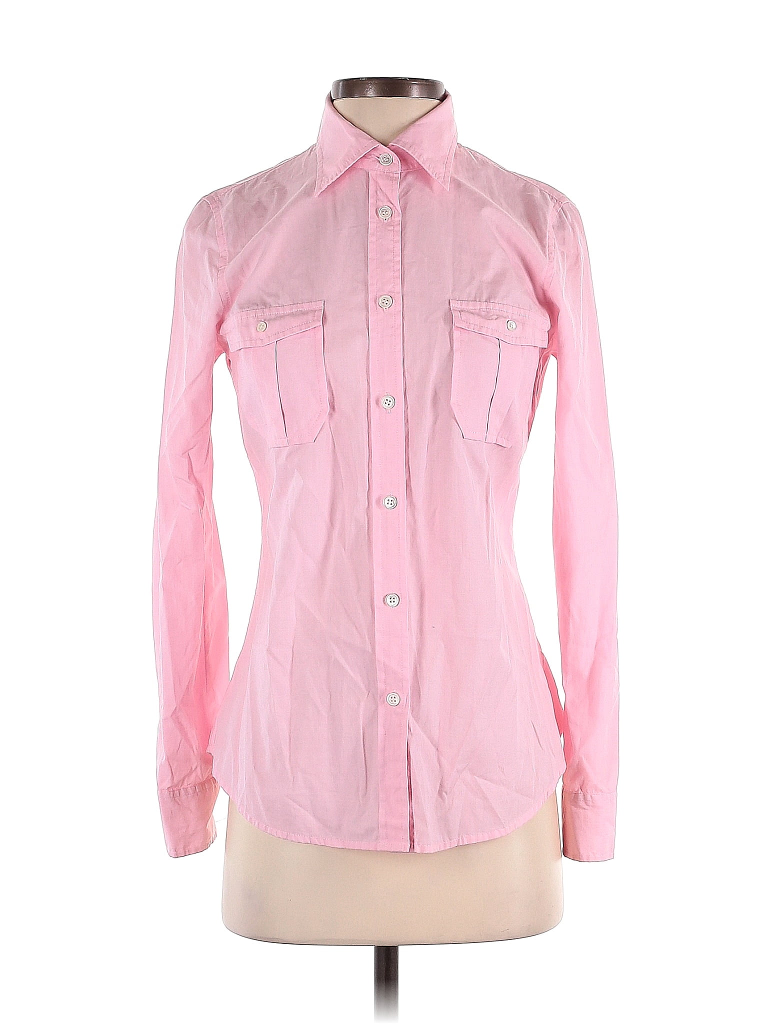 J Crew 100 Cotton Pink Long Sleeve Button Down Shirt Size Xs 76 Off
