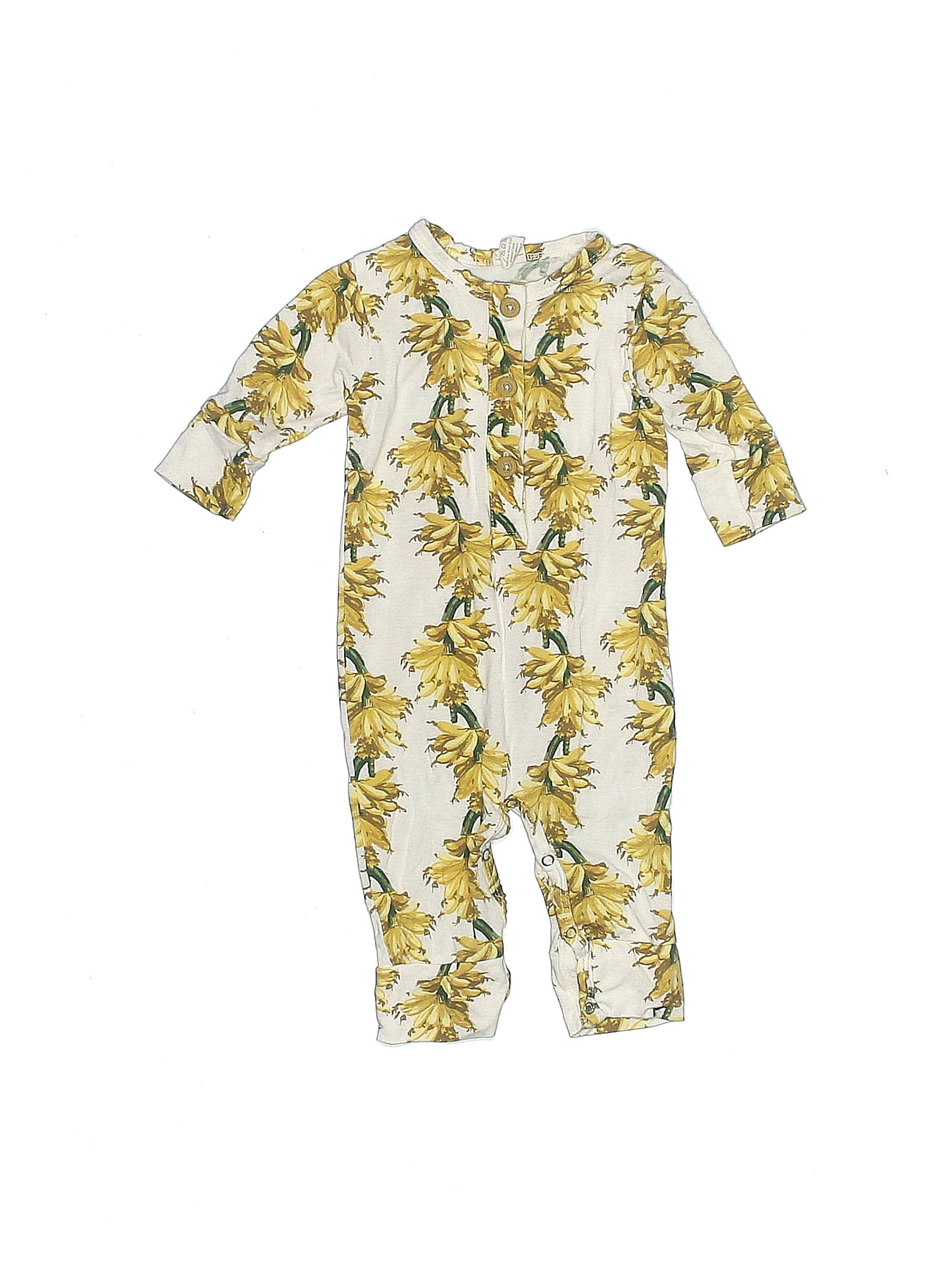 Assorted Brands Floral Motif Baroque Print Tropical Yellow Long Sleeve ...