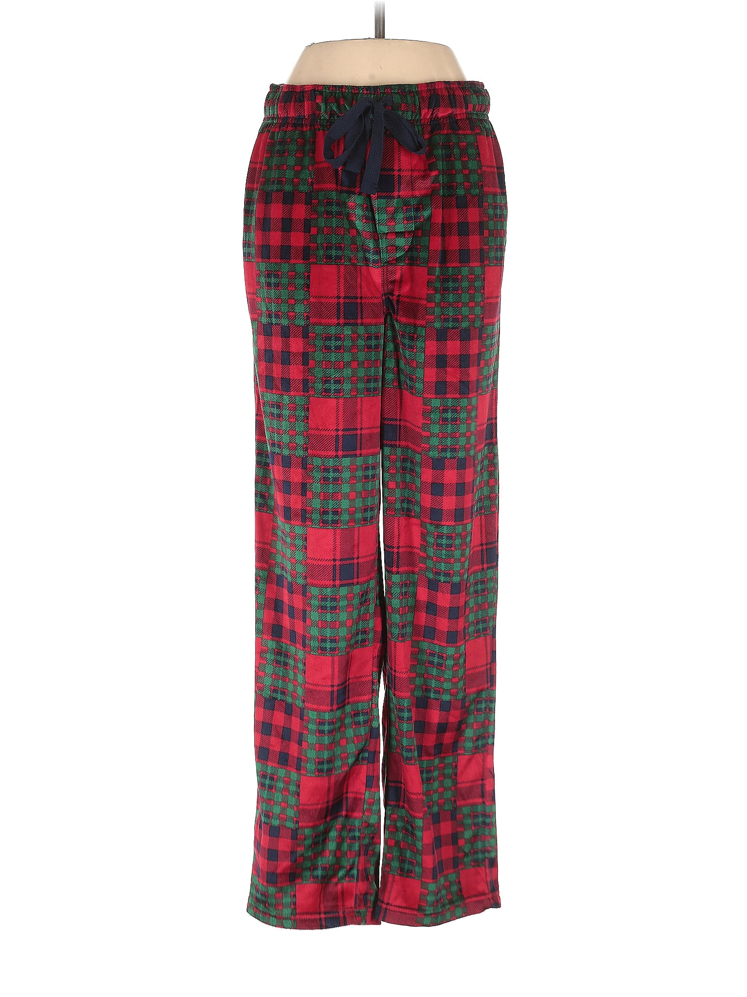 Assorted Brands 100% Polyester Argyle Plaid Red Sweatpants Size S - 47% ...