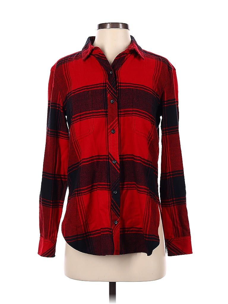 Athleta Plaid Red Long Sleeve Button-Down Shirt Size XS - 86% off | ThredUp