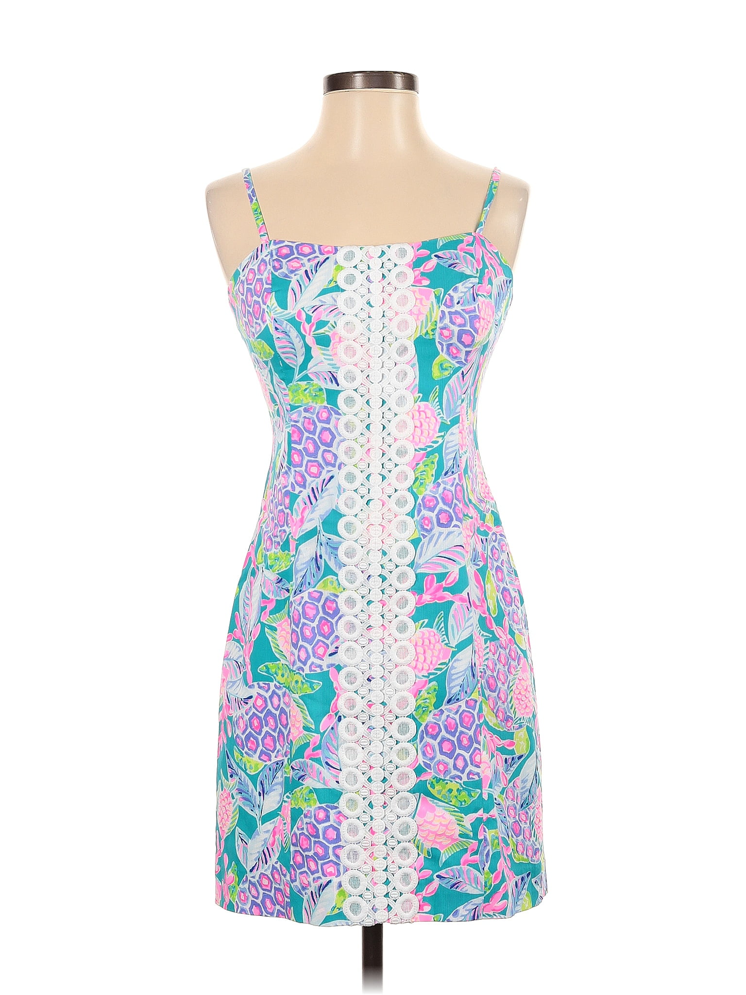 Lilly Pulitzer 100 Cotton Floral Motif Paisley White Cocktail Dress