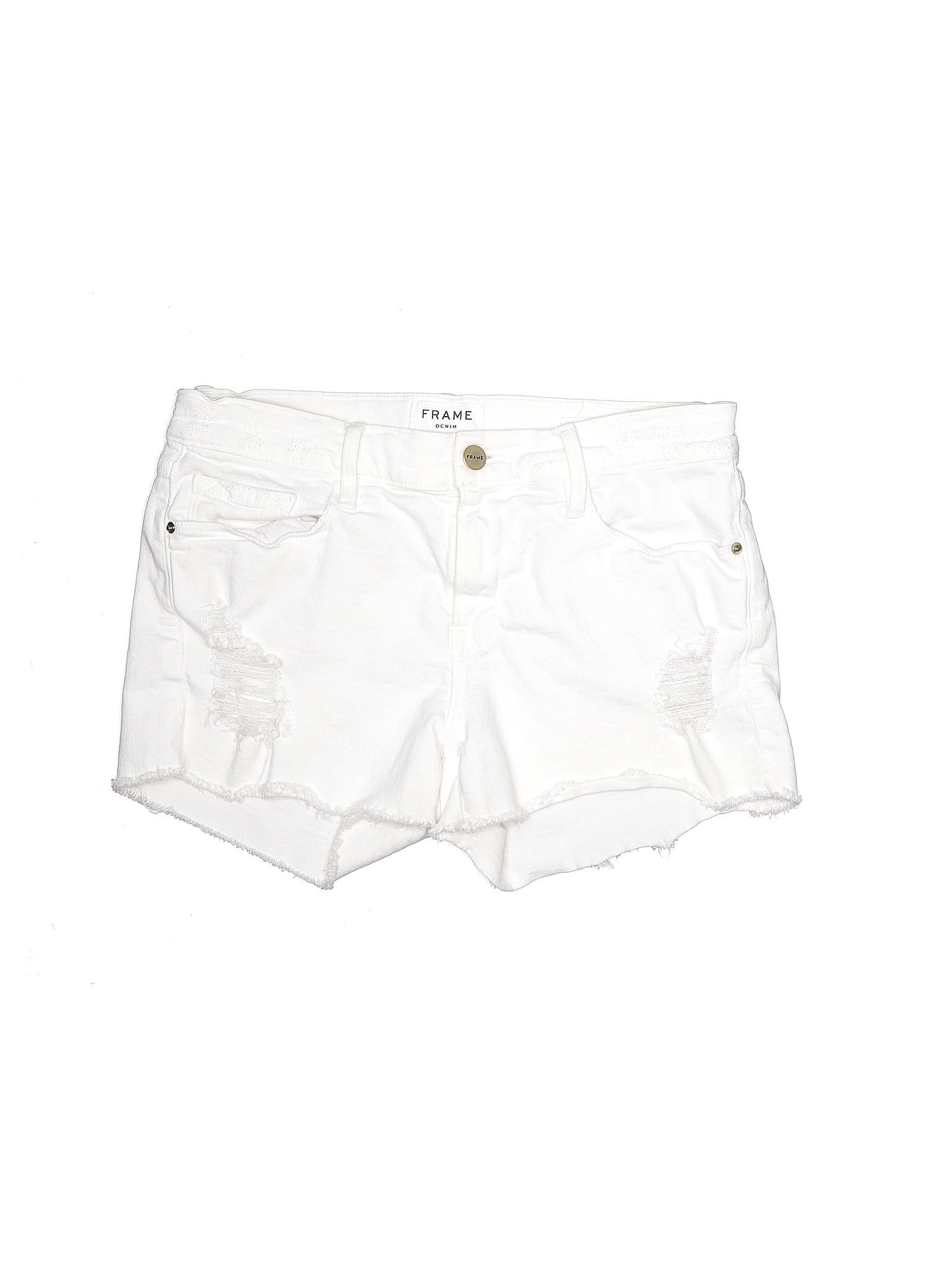 FRAME Denim Stars White Denim Shorts 27 Waist - 83% off | ThredUp