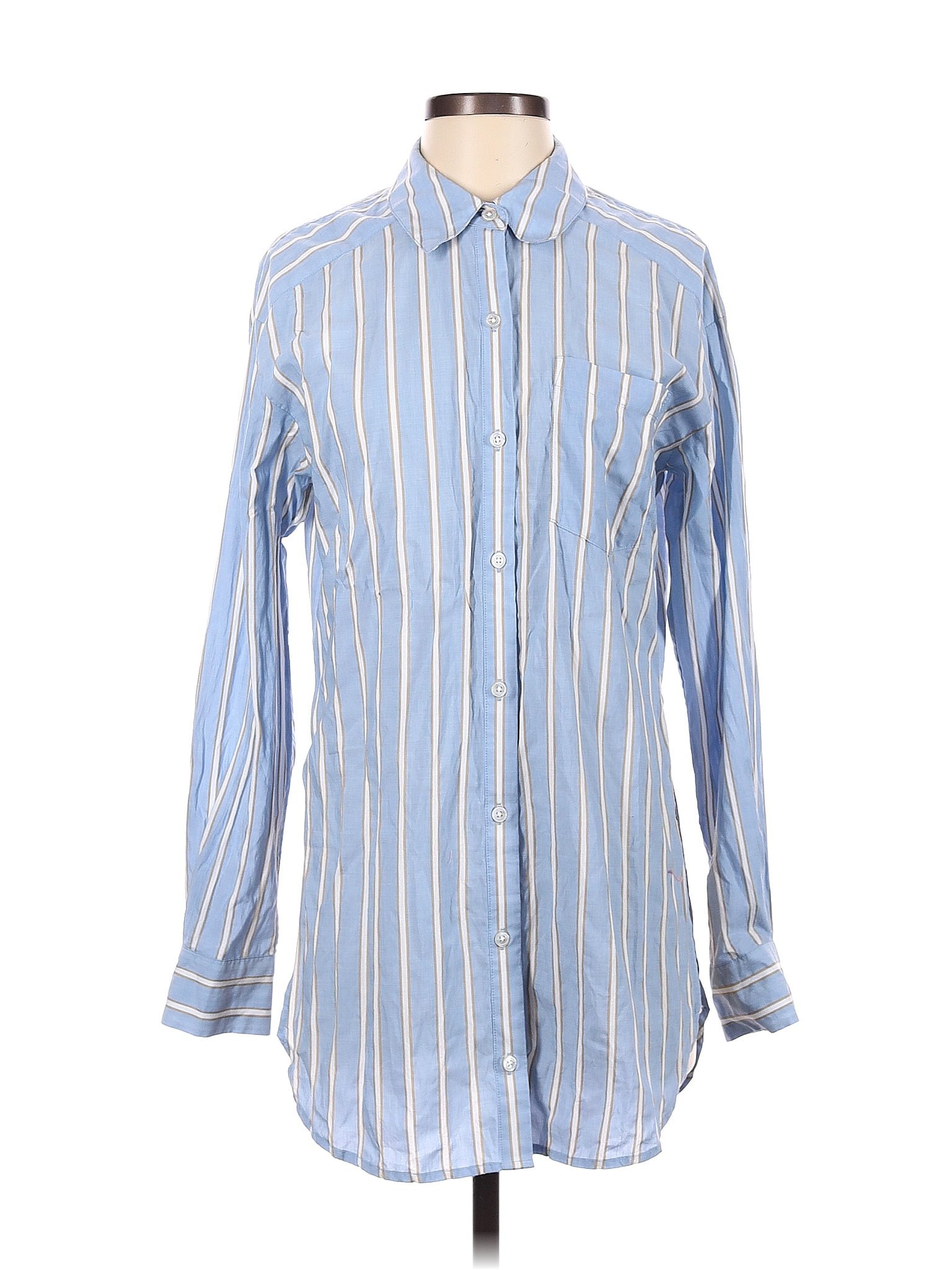 Veronica Beard Stripes Blue Long Sleeve Button-Down Shirt Size 4 - 75% off | ThredUp