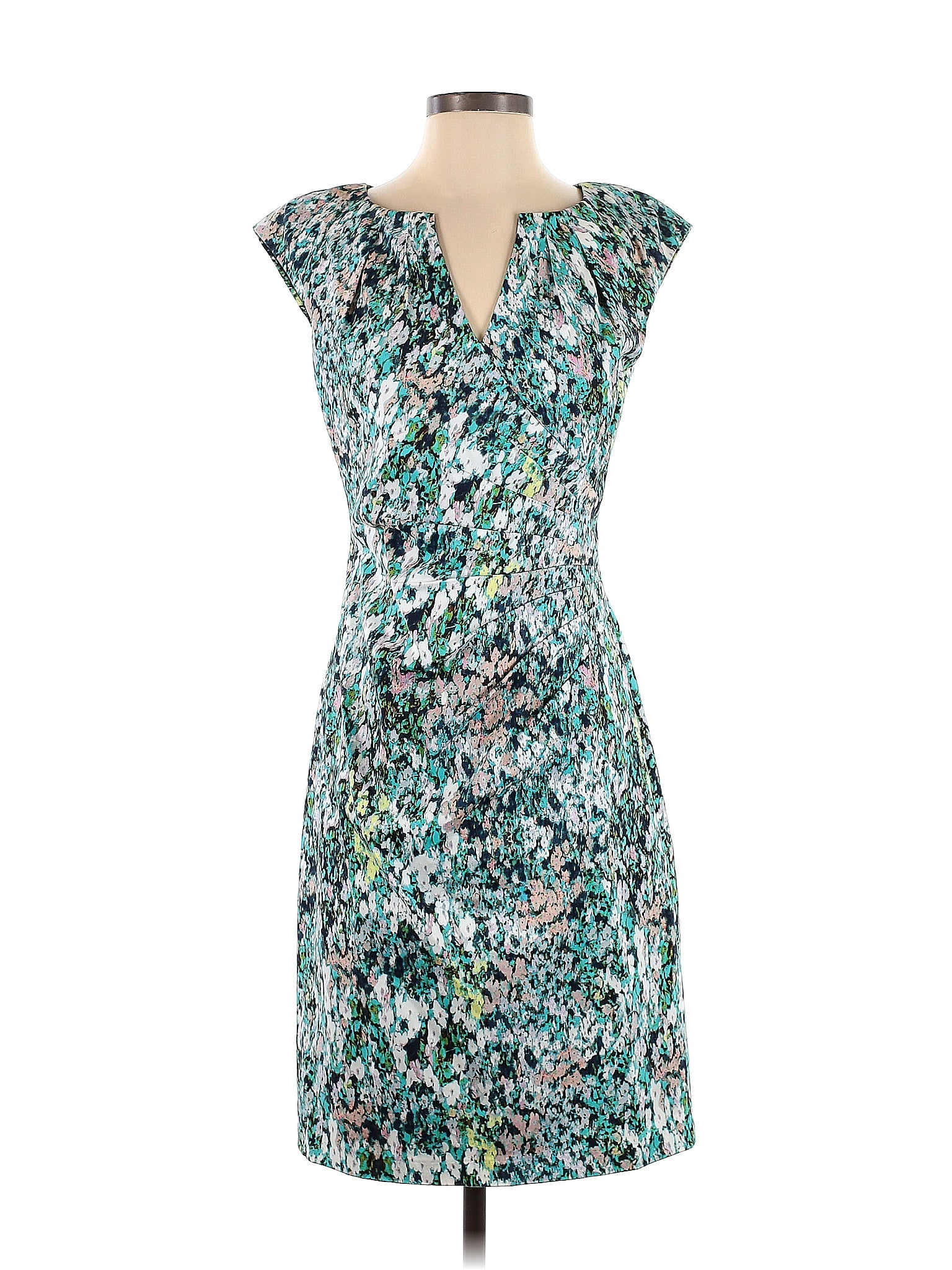 Adrianna Papell Marled Floral Motif Acid Wash Print Batik Graphic Paint ...