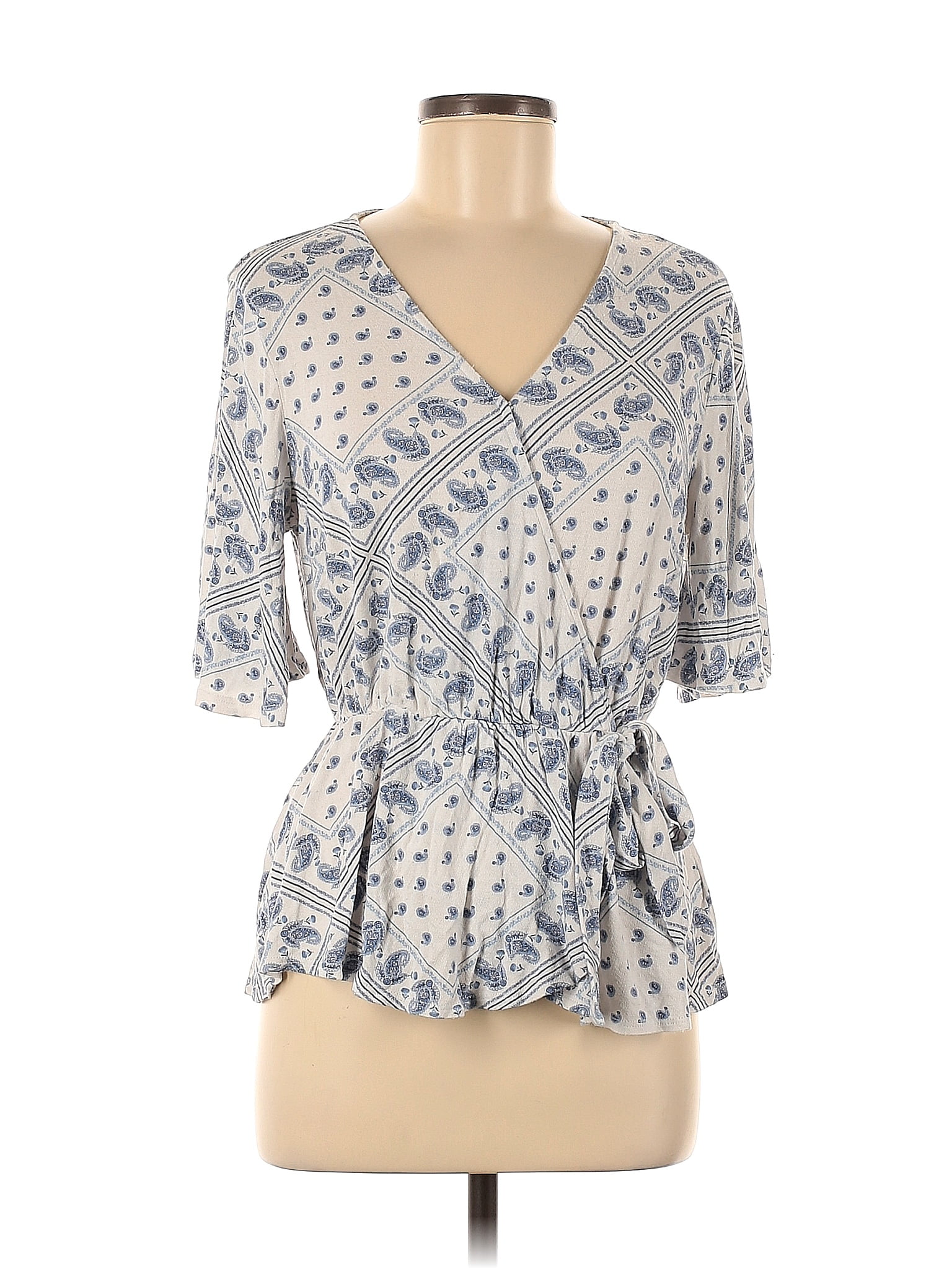 Blue Rain Blue Short Sleeve Top Size M - 52% off | ThredUp