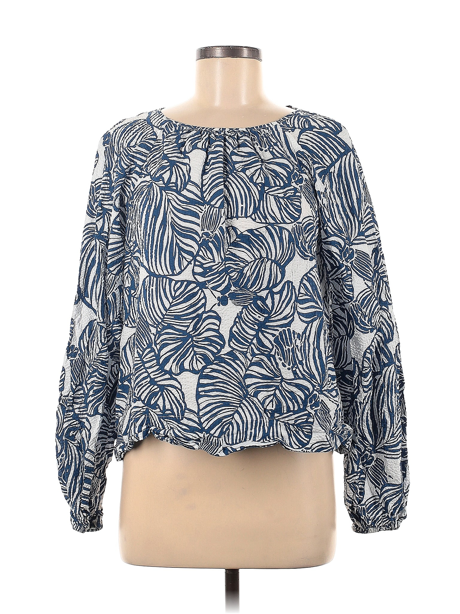 Lilly Pulitzer 100% Cotton Blue Long Sleeve Blouse Size M - 69% off | ThredUp