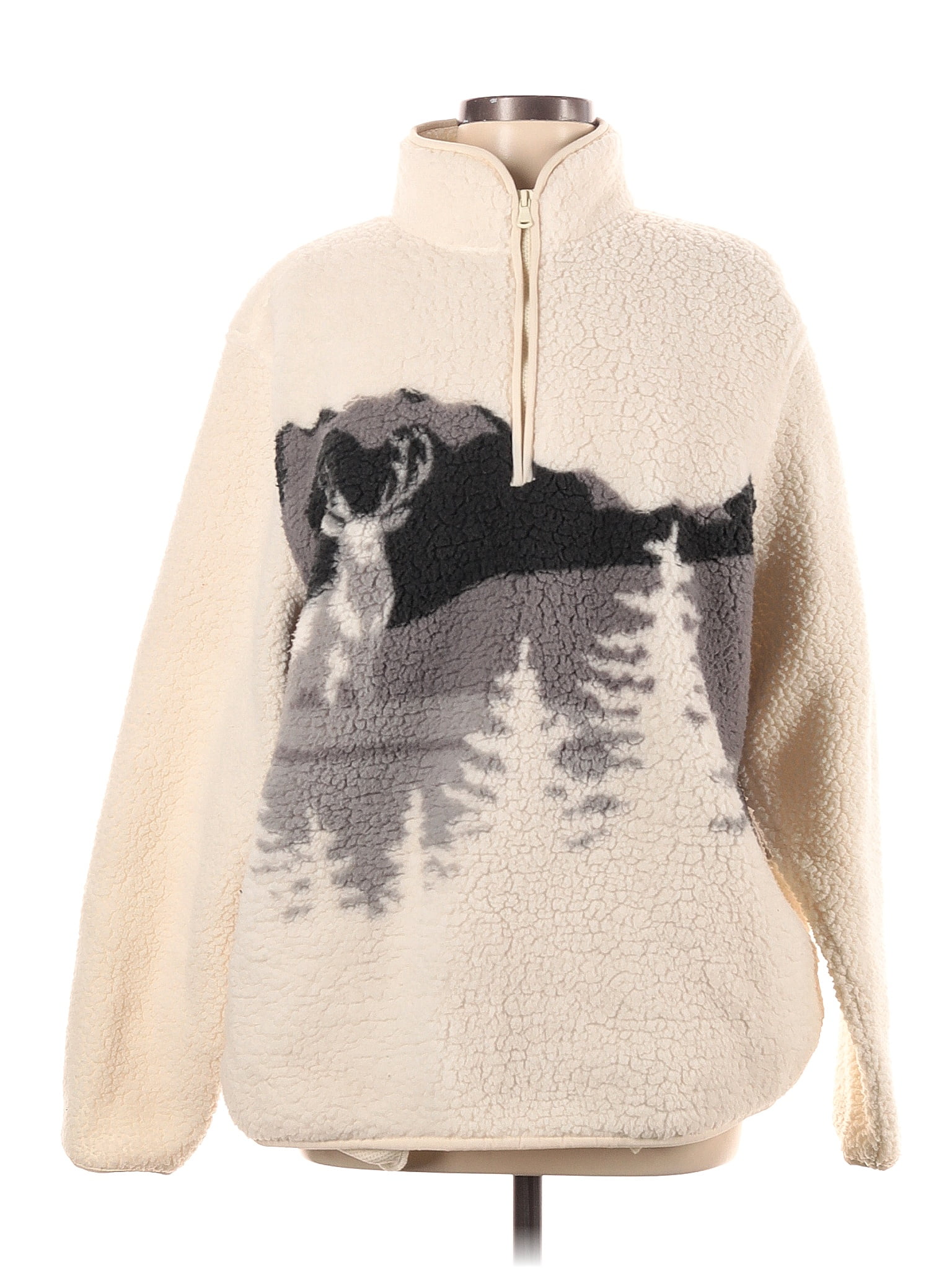 Old Navy 100% Polyester Ivory Fleece Size M - 47% off | ThredUp