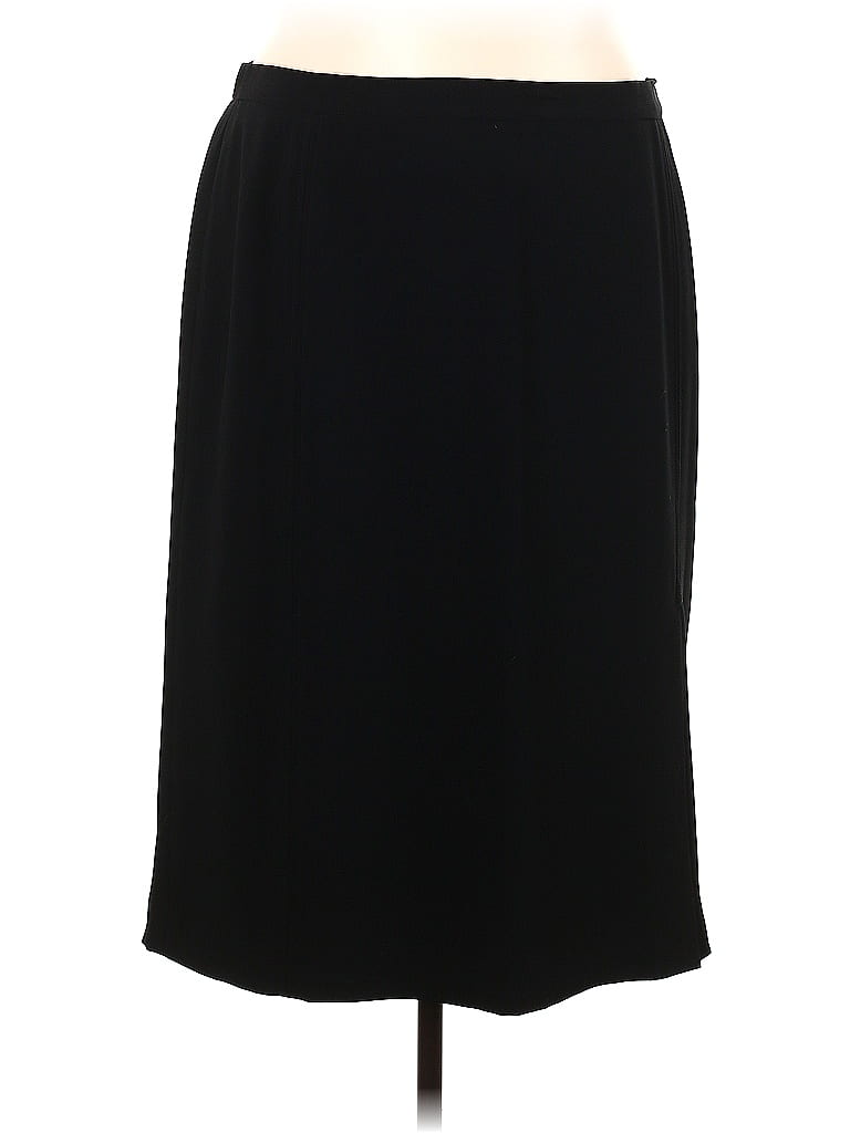 Pendleton 100 Polyester Solid Black Casual Skirt Size 20 Plus 75