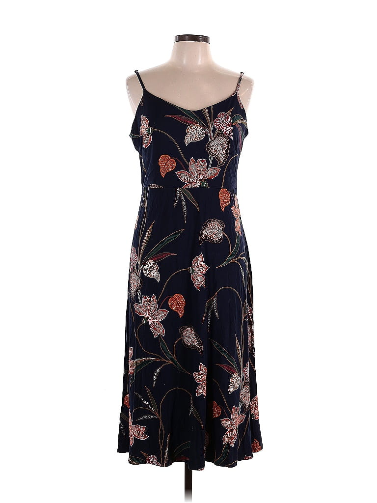 Ann Taylor Loft Floral Motif Floral Black Casual Dress Size 12 72