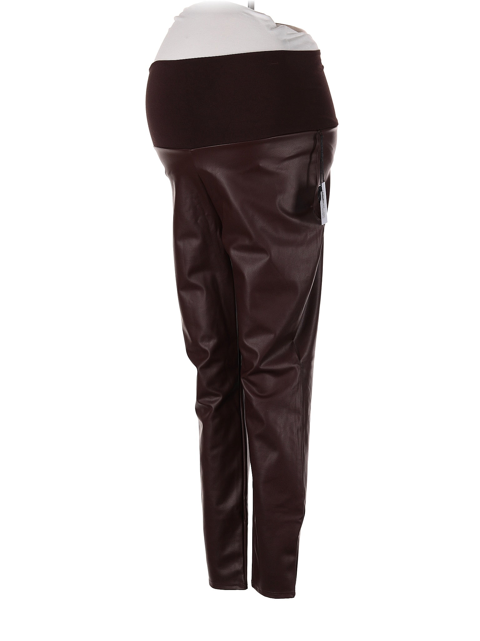 Hatch Brown Faux Leather Pants Size M (Maternity) - 82% off | ThredUp